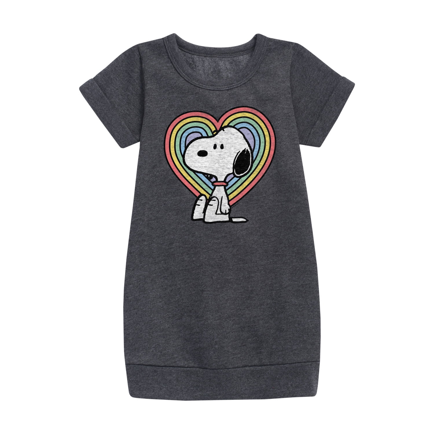 Peanuts - Snoopy Pastel Heart - Toddler & Youth Girls Fleece Dress ...