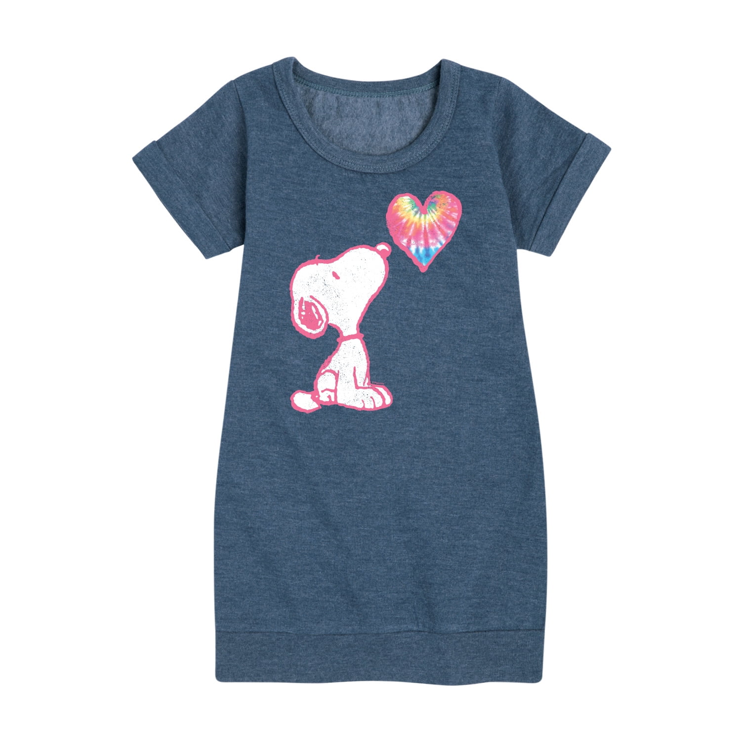 Peanuts - Snoopy Pastel Rainbow Heart - Toddler & Youth Girls Fleece Dress - Walmart.com