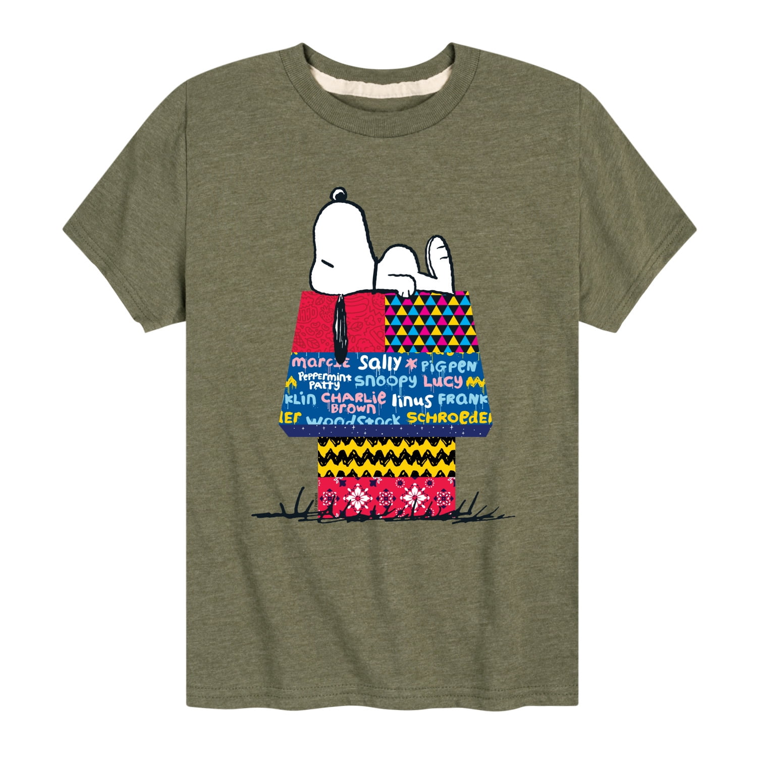 Peanuts - Snoopy Patchwork Doghouse - Toddler And Youth Short Sleeve ...