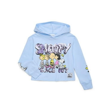 Peanuts Snoopy Girls Pullover Sweatshirt with Chenille Patch - Big ...
