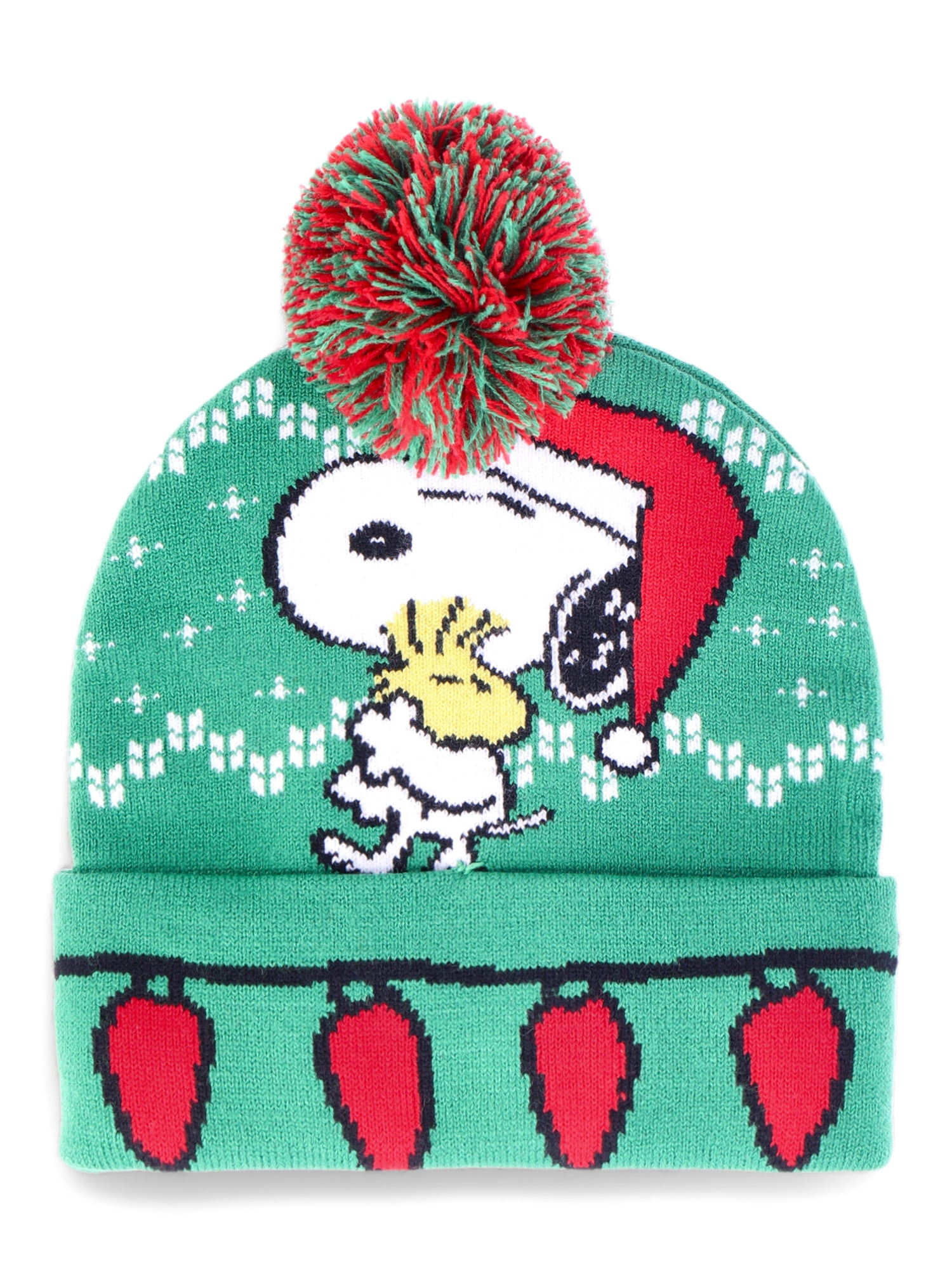 Peanuts Snoopy Pom Beanie, Green Multi-Color - Walmart.com