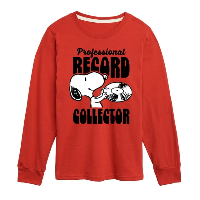 Peanuts - Snoopy Pro Record Collector - Toddler & Youth Long Sleeve ...