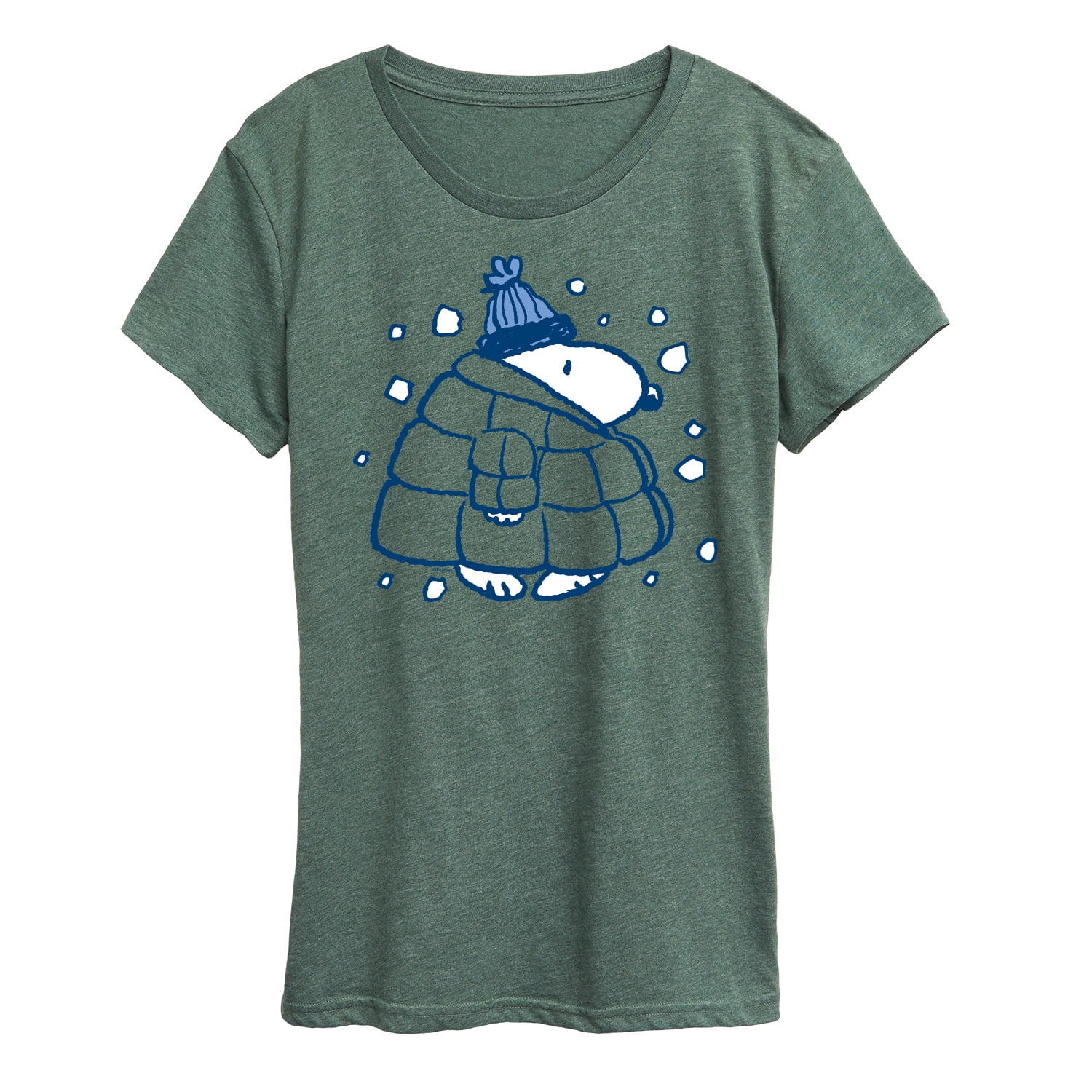 Peanuts - Snoopy Puffer Coat Snow - Women's Short Sleeve Graphic T ...