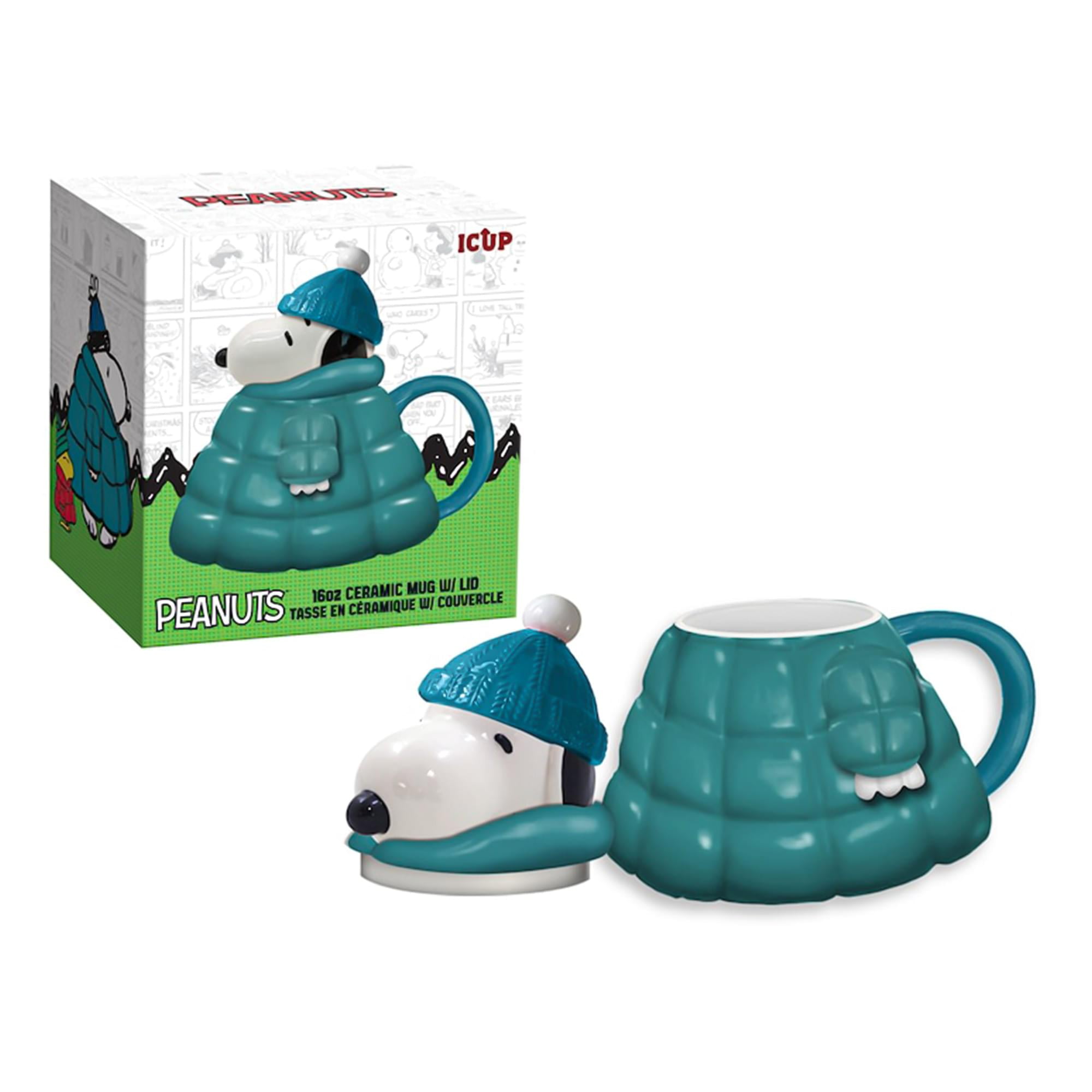 Peanuts Snoopy Puffy Jacket 16 Ounce Sculpted Ceramic Mug With Lid ...