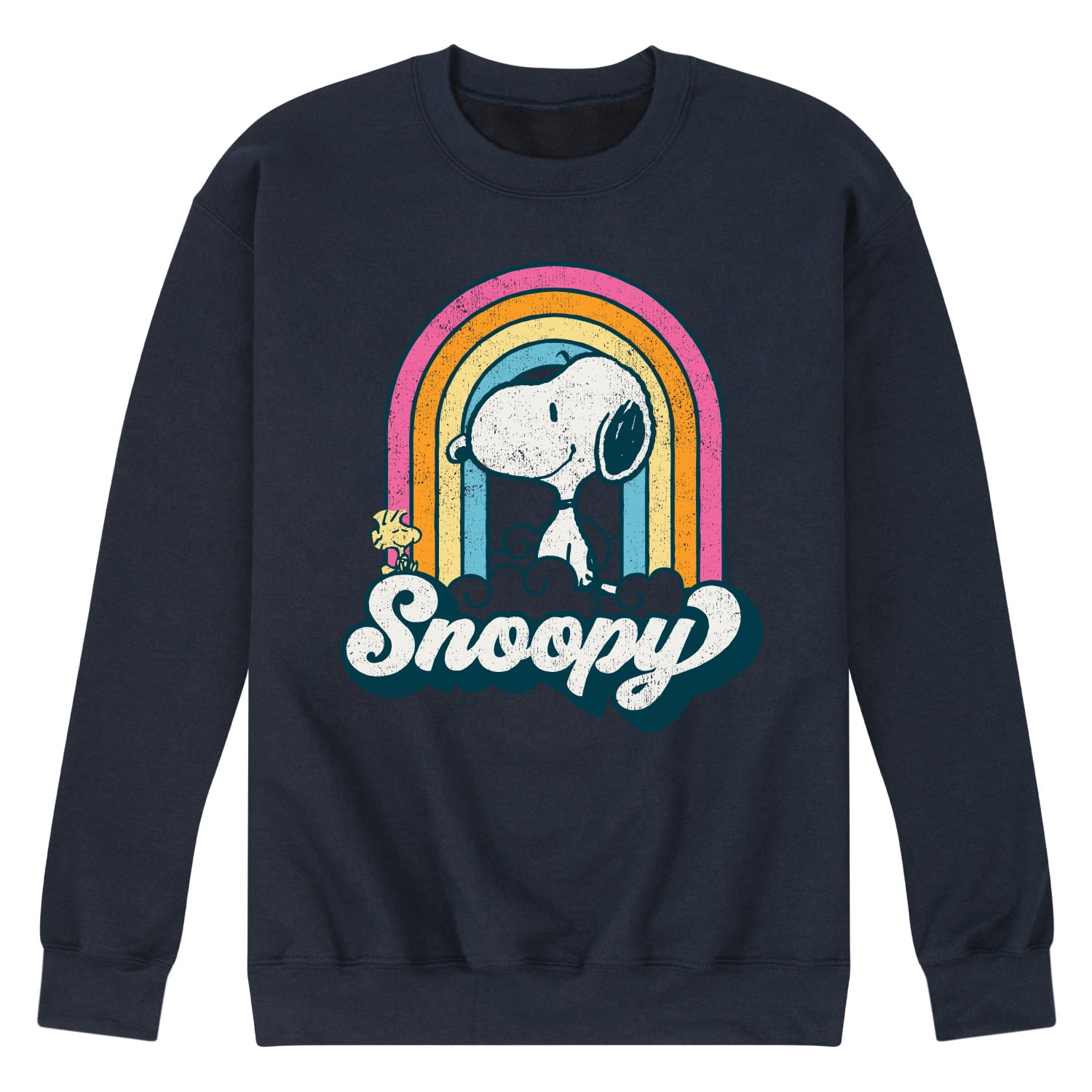 Peanuts - Snoopy Rainbow Clouds - Men's Crew Neck Fleece Pullover ...