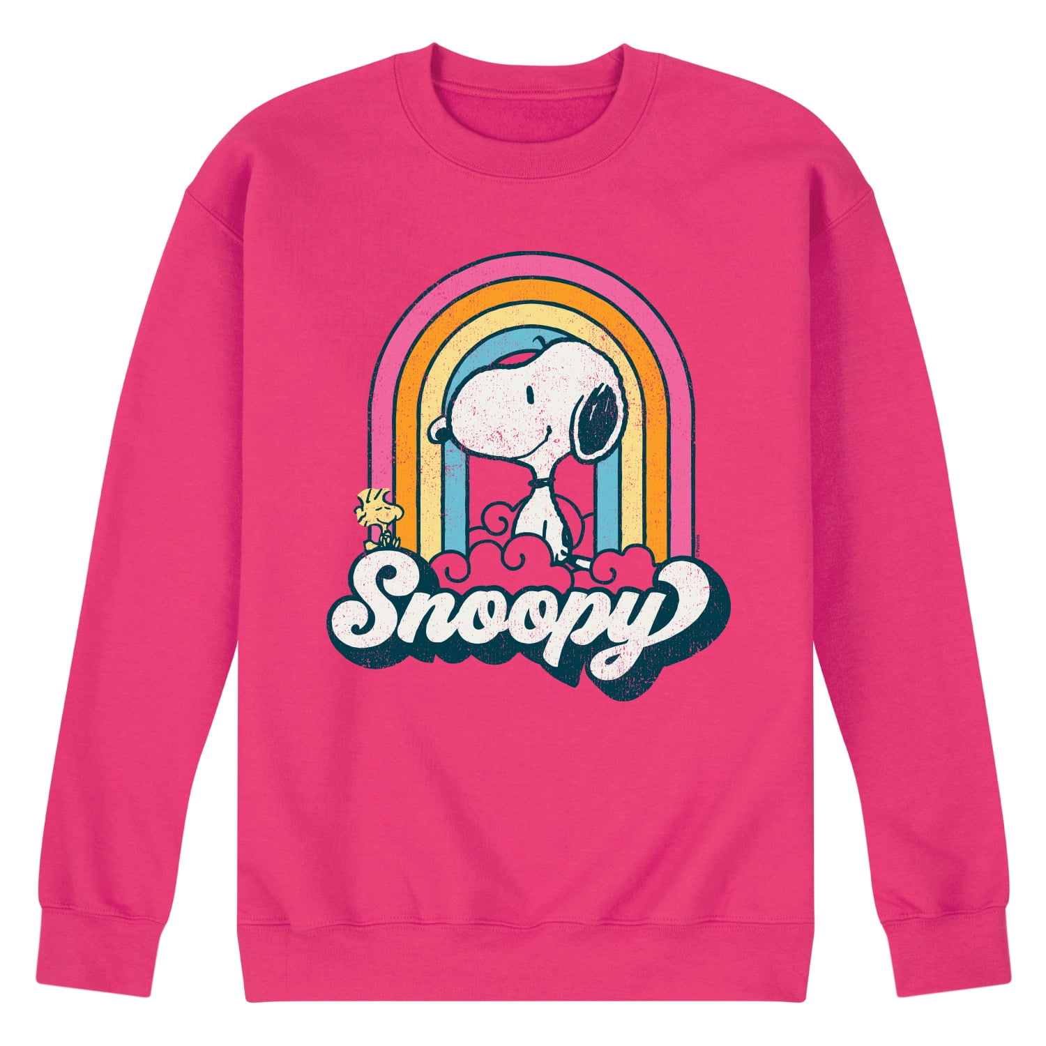 Peanuts - Snoopy Rainbow Clouds - Men's Crew Neck Fleece Pullover ...