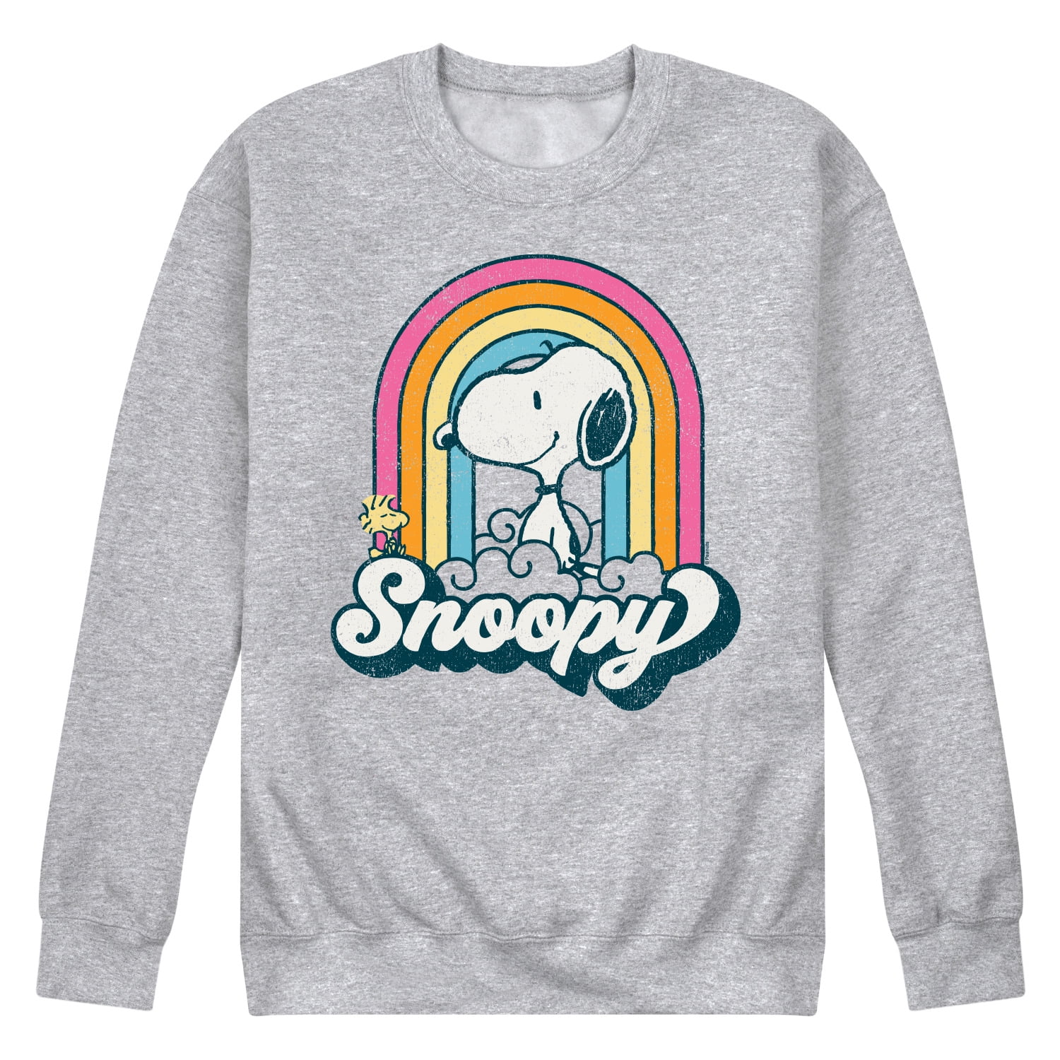 Peanuts - Snoopy Rainbow Clouds - Men's Crew Neck Fleece Pullover ...