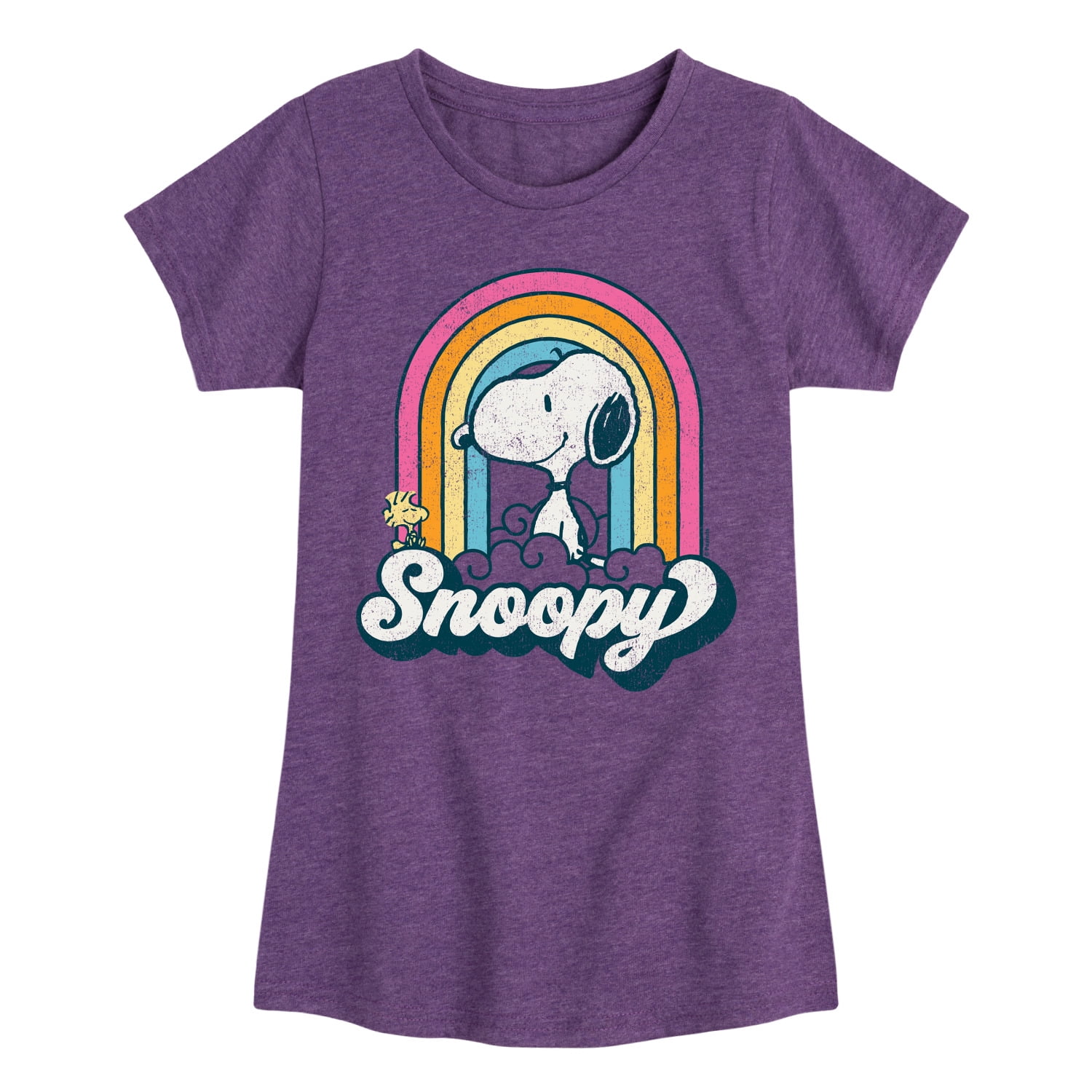 Peanuts - Snoopy Rainbow Clouds - Toddler And Youth Girls Short Sleeve ...