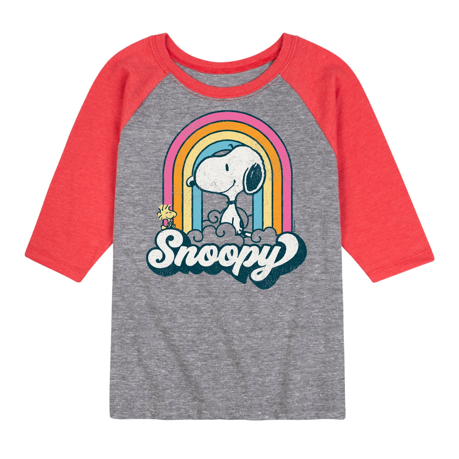 Peanuts - Snoopy Rainbow Clouds - Toddler And Youth Raglan Graphic T ...