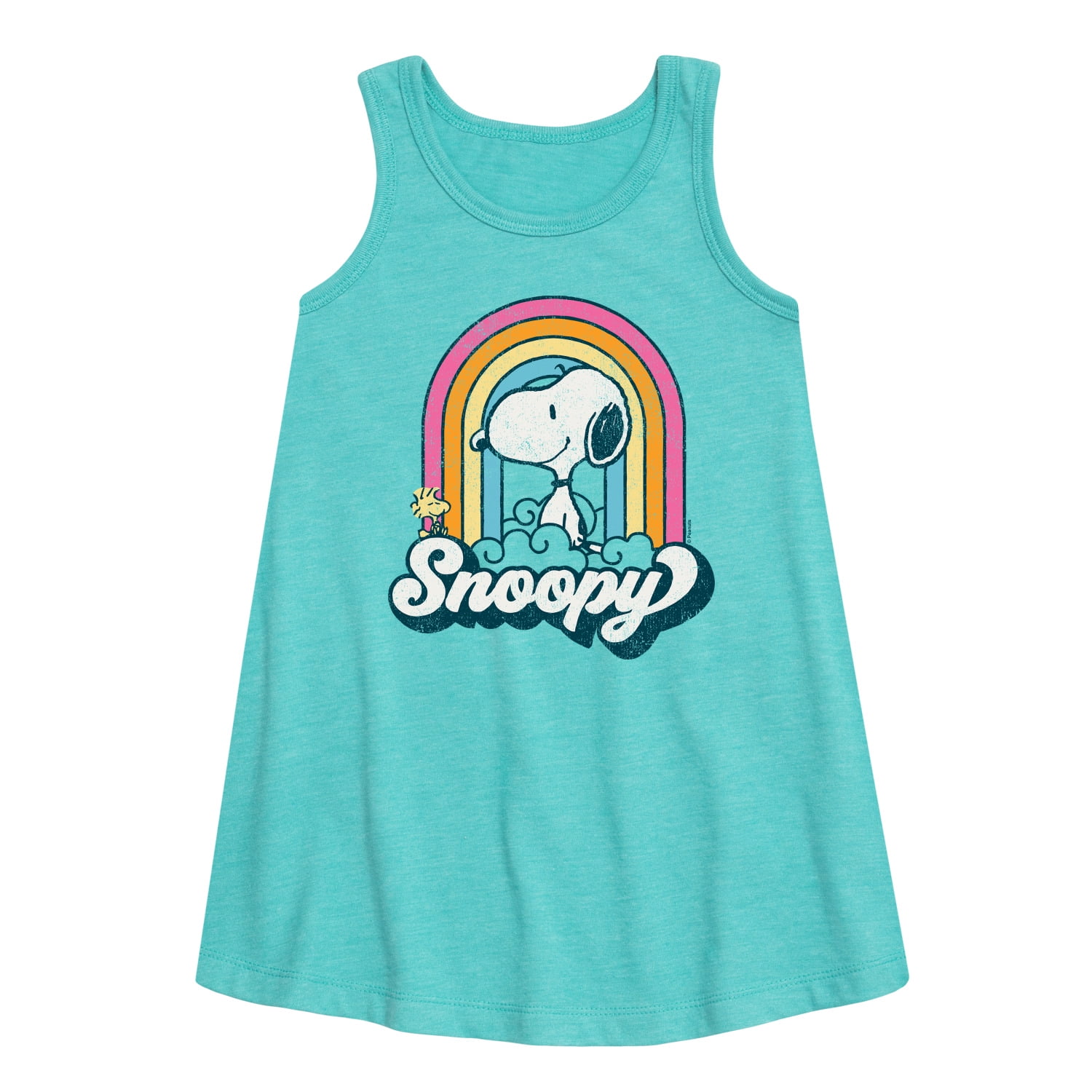 Peanuts - Snoopy Rainbow Clouds - Toddler and Youth Girls A-line Dress ...