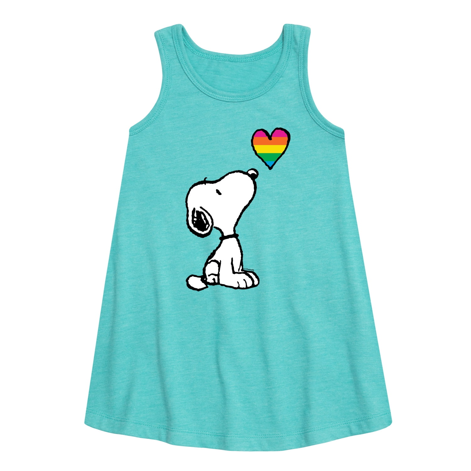 Peanuts - Snoopy Rainbow Heart - Toddler & Youth Girls A-line Dress ...