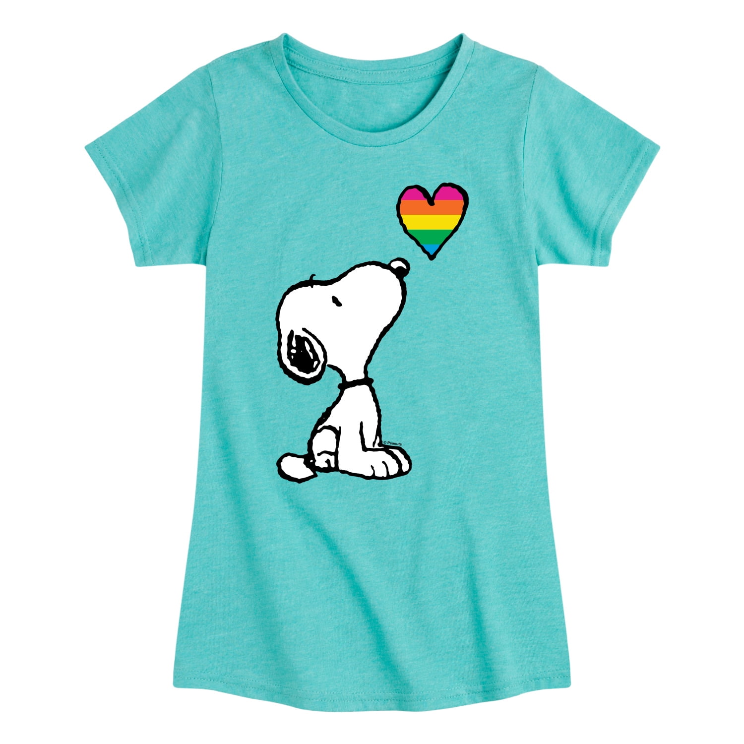 Peanuts - Snoopy Rainbow Heart - Toddler & Youth Girls Short Sleeve ...