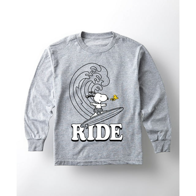 Peanuts - Snoopy Ride Wave - Toddler And Youth Long Sleeve Graphic T ...