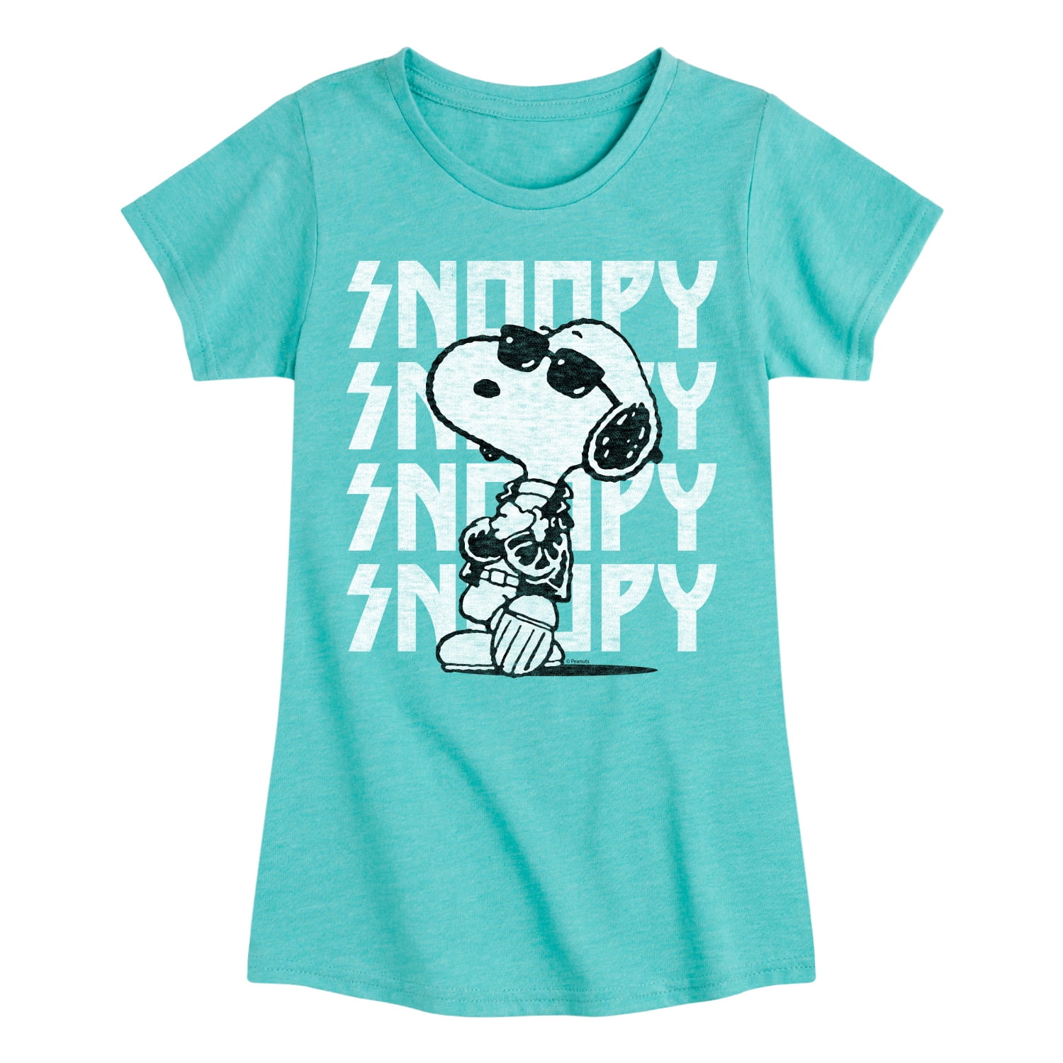 Peanuts - Snoopy Rock Name Repeat - Toddler And Youth Girls Short Sleeve Graphic T-Shirt ...