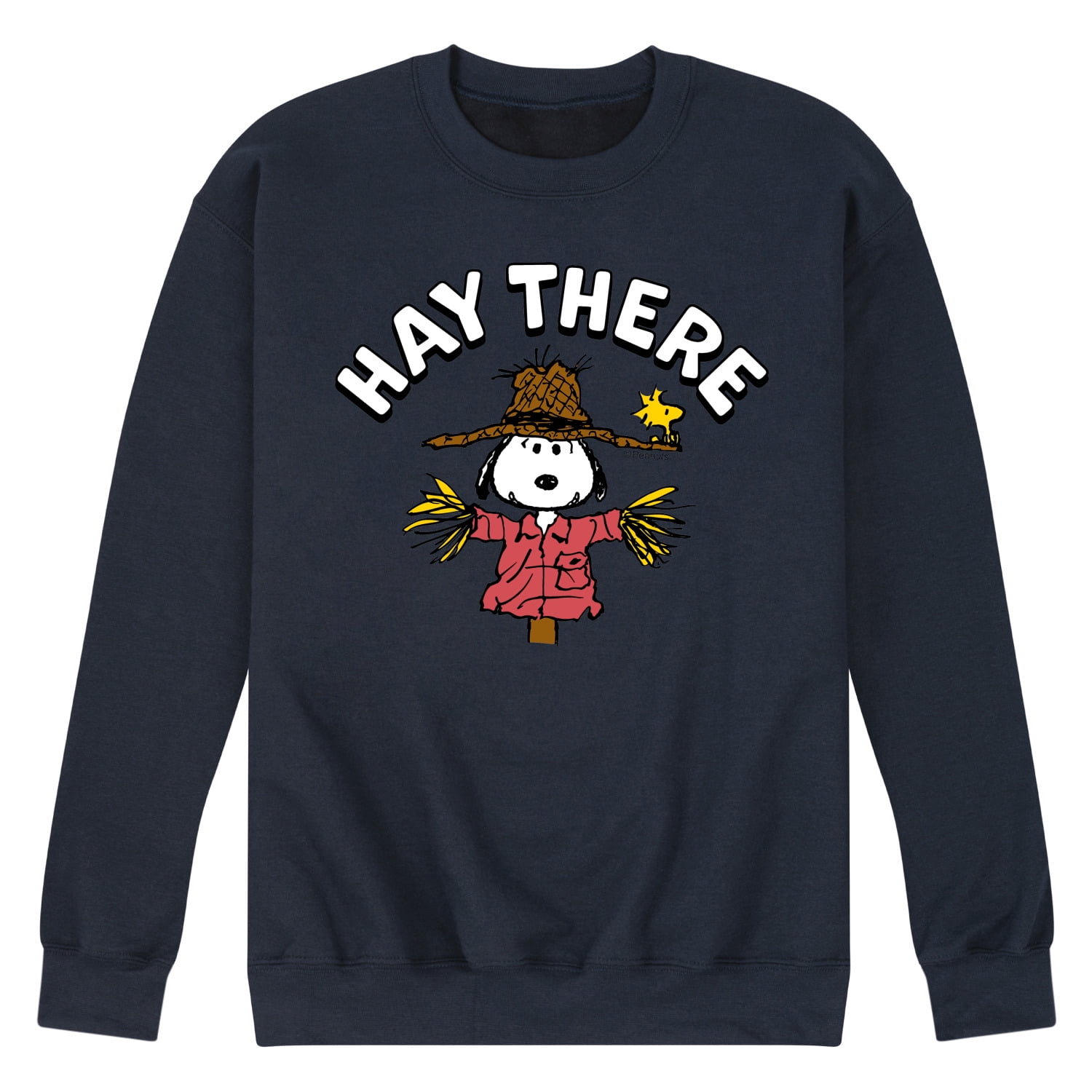 Peanuts - Snoopy Scarecrow Hay There - Men's Crew Neck Fleece Pullover ...