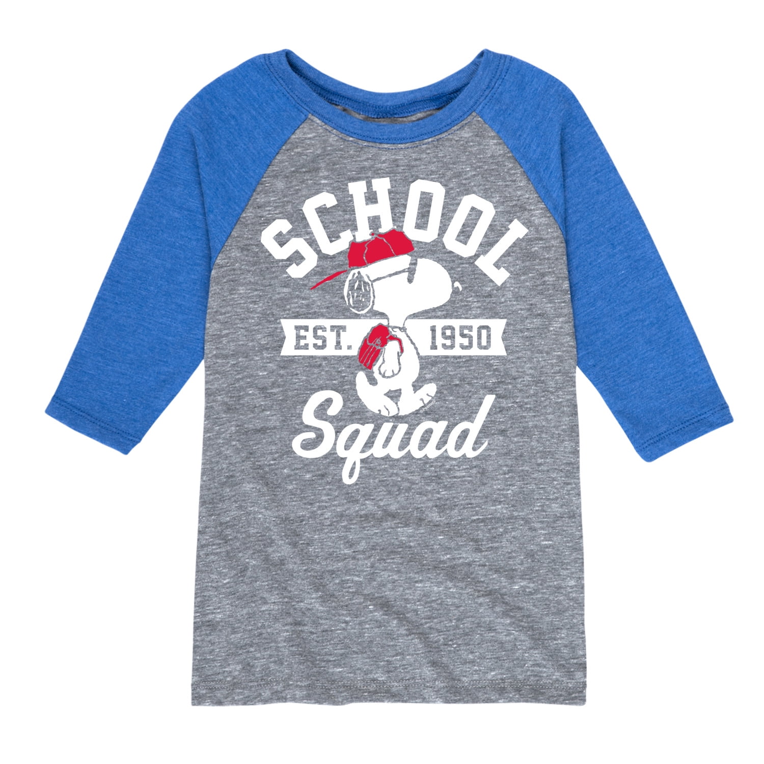 Peanuts - Snoopy School Squad - Toddler & Youth Raglan Graphic T-Shirt ...