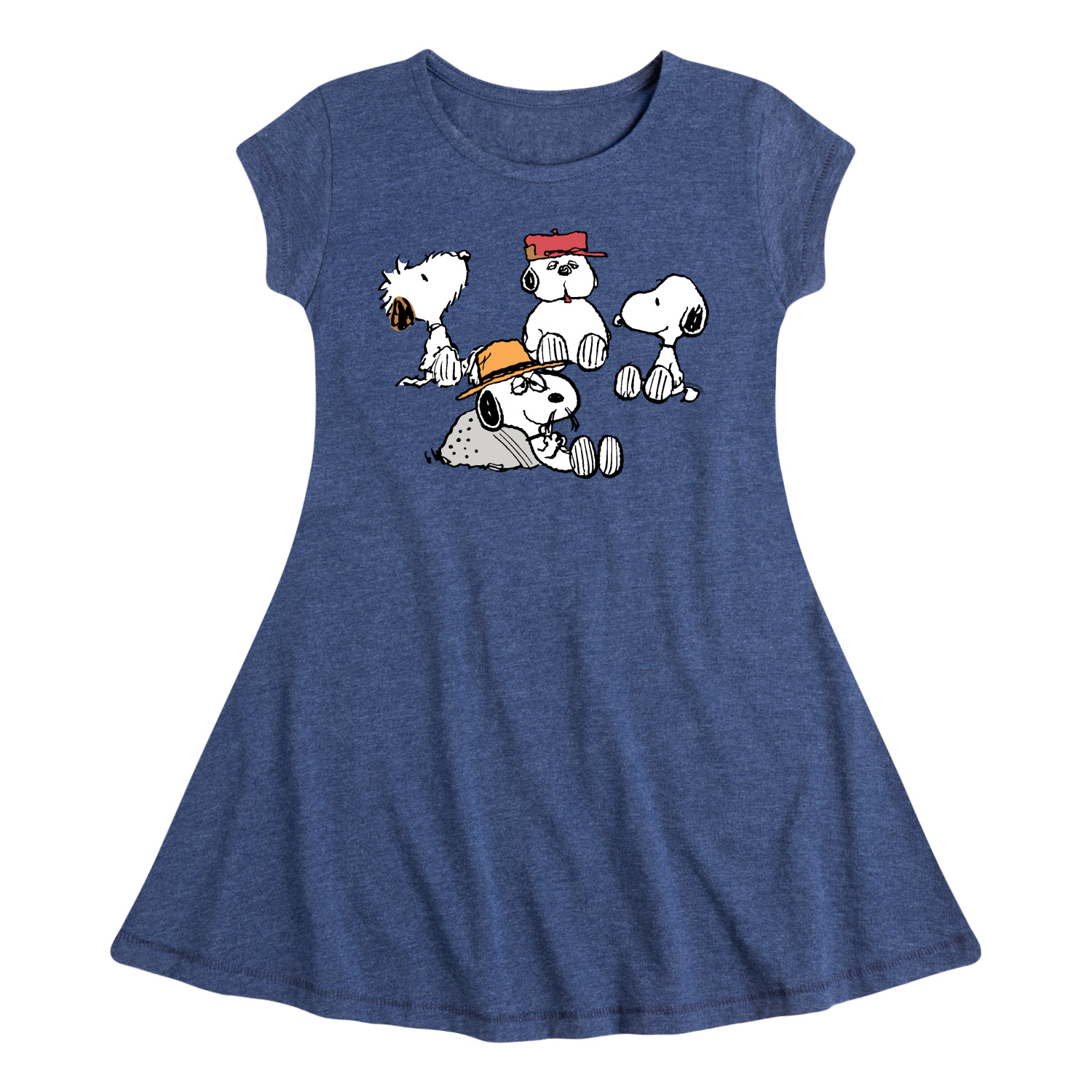 Peanuts - Snoopy Siblings - Toddler And Youth Girls Fit And Flare Dress ...