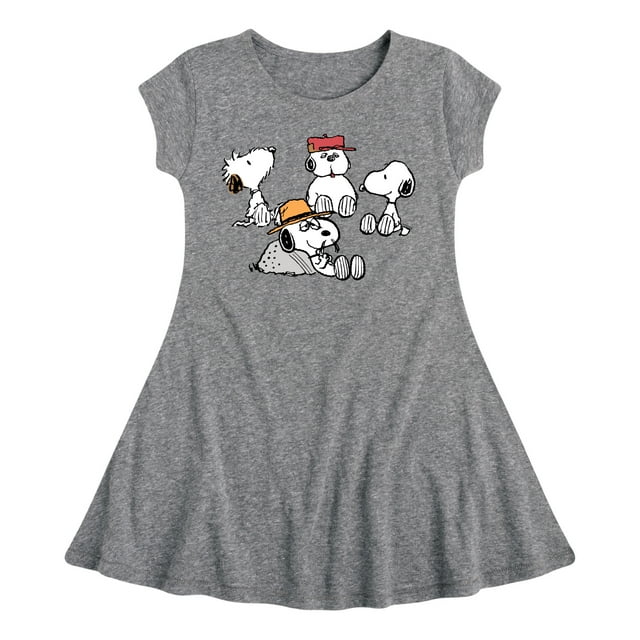 Peanuts - Snoopy Siblings - Toddler And Youth Girls Fit And Flare Dress ...