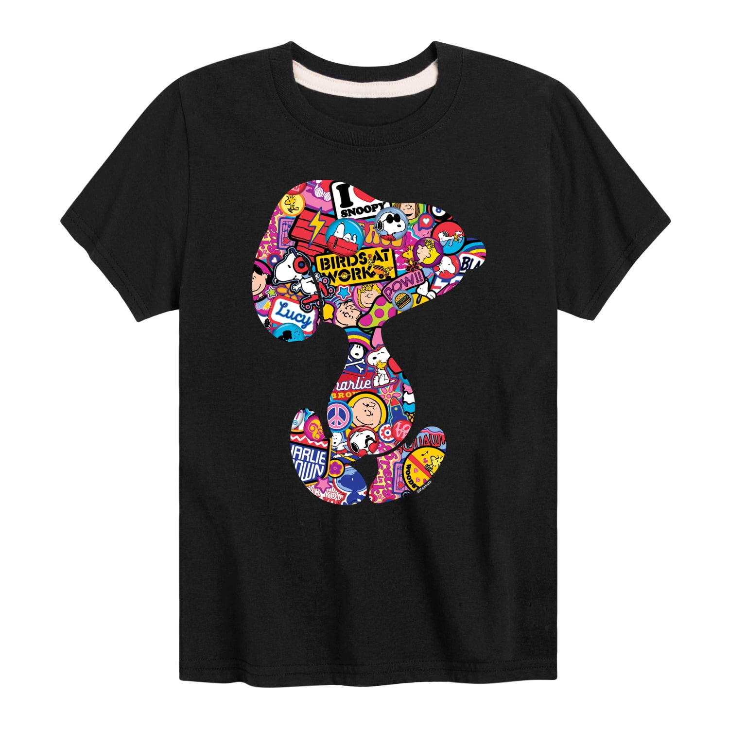 Peanuts - Snoopy Silhouette Pattern - Toddler And Youth Short Sleeve ...