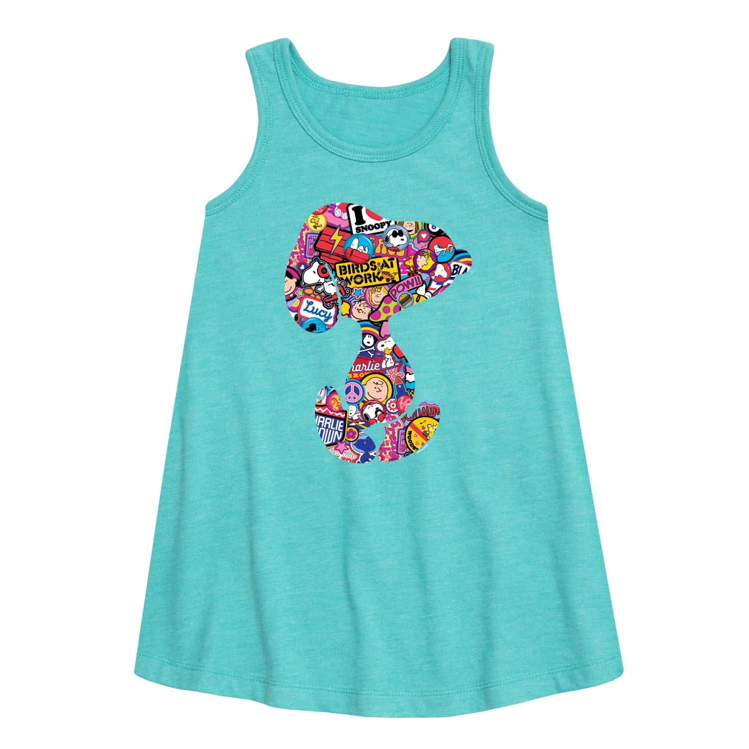 Peanuts - Snoopy Silhouette Pattern - Toddler and Youth Girls A-line ...