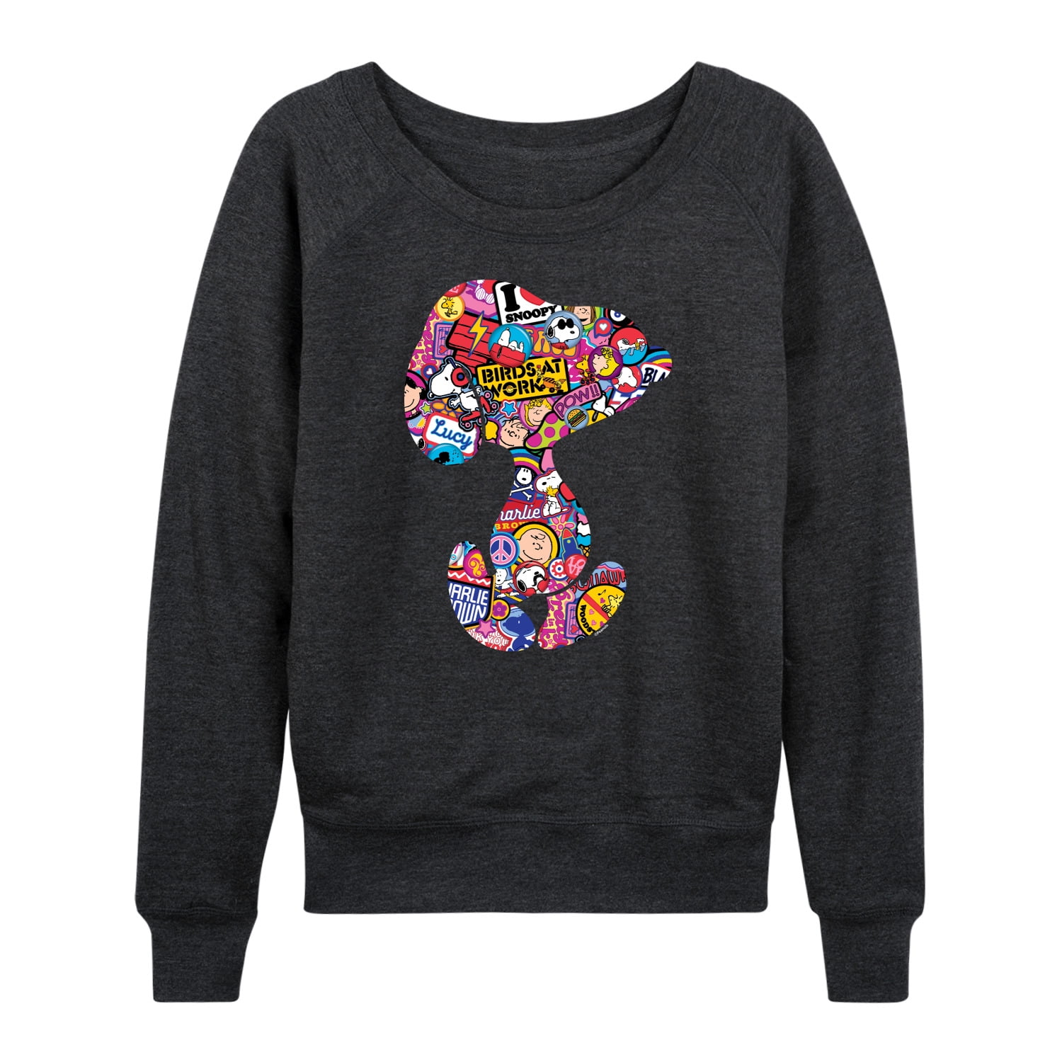 Peanuts - Snoopy Silhouette Pattern - Women's Lightweight French Terry ...