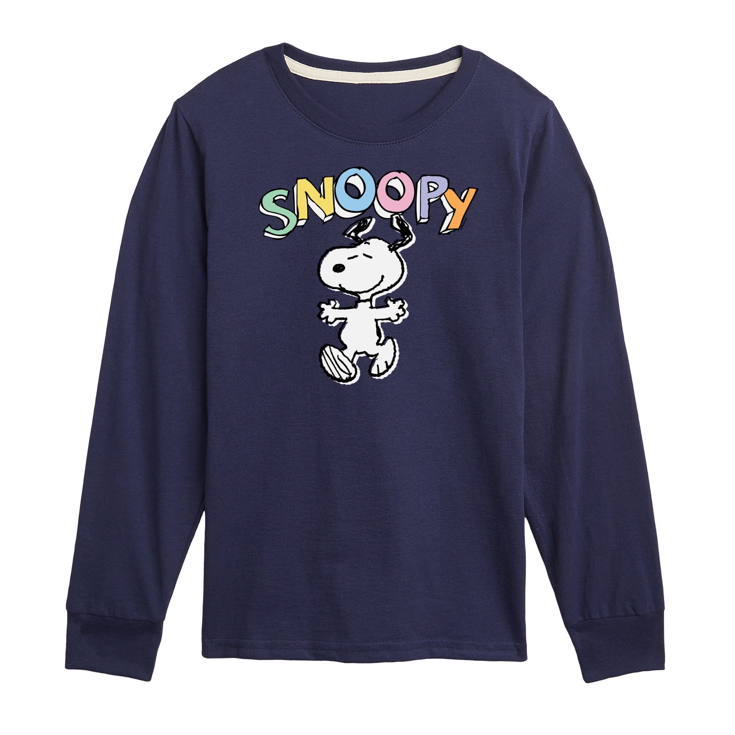Peanuts - Snoopy Sketchy - Youth Long Sleeve Tee - Walmart.com