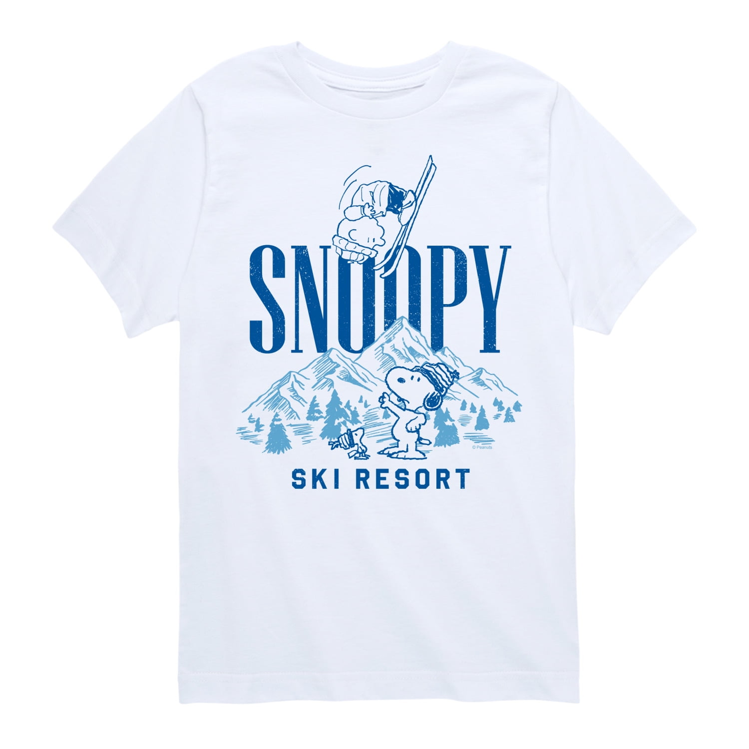Peanuts - Snoopy Ski Resort Mountains White Only - Toddler And Youth ...