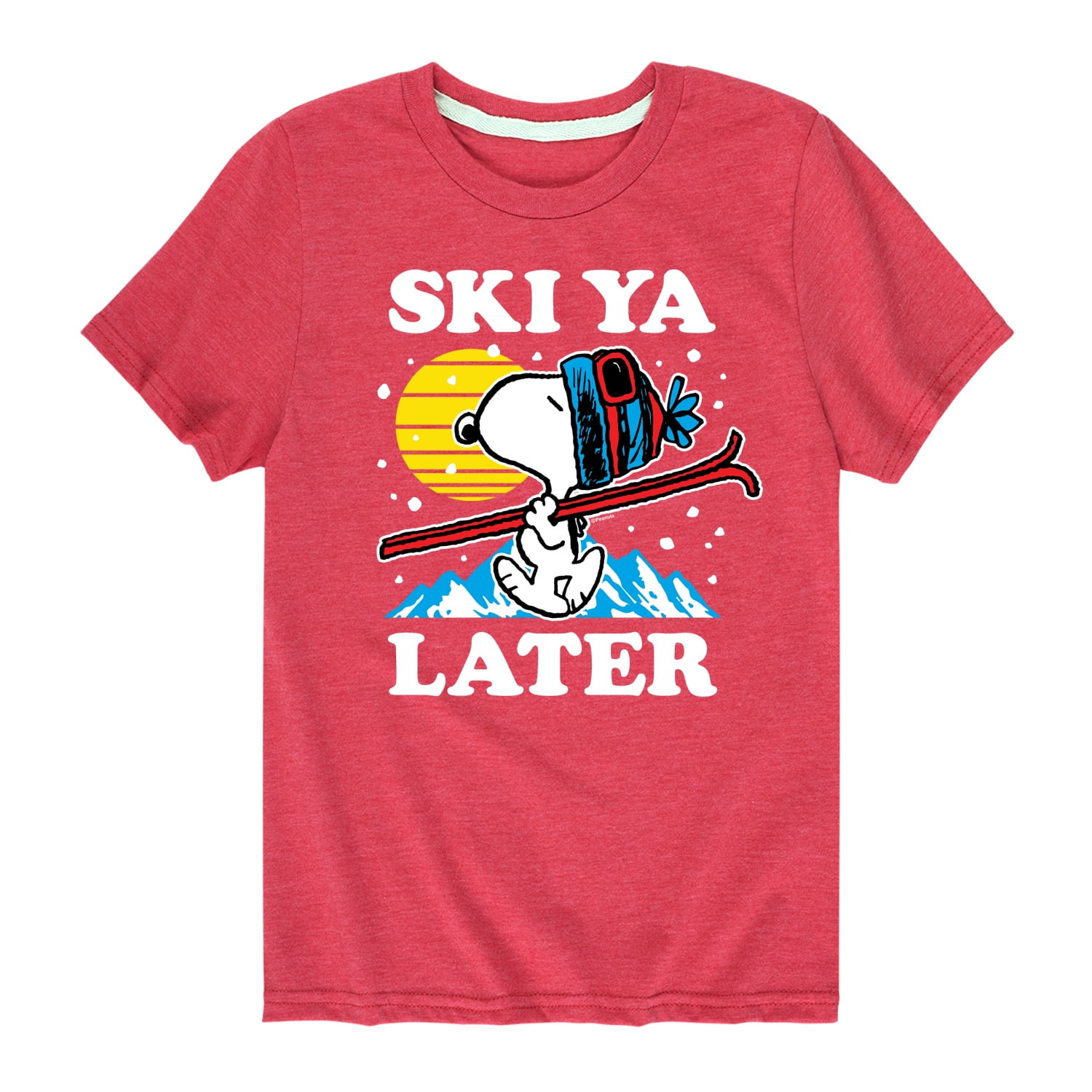 Peanuts - Snoopy Ski Ya Later - Toddler And Youth Short Sleeve Graphic ...
