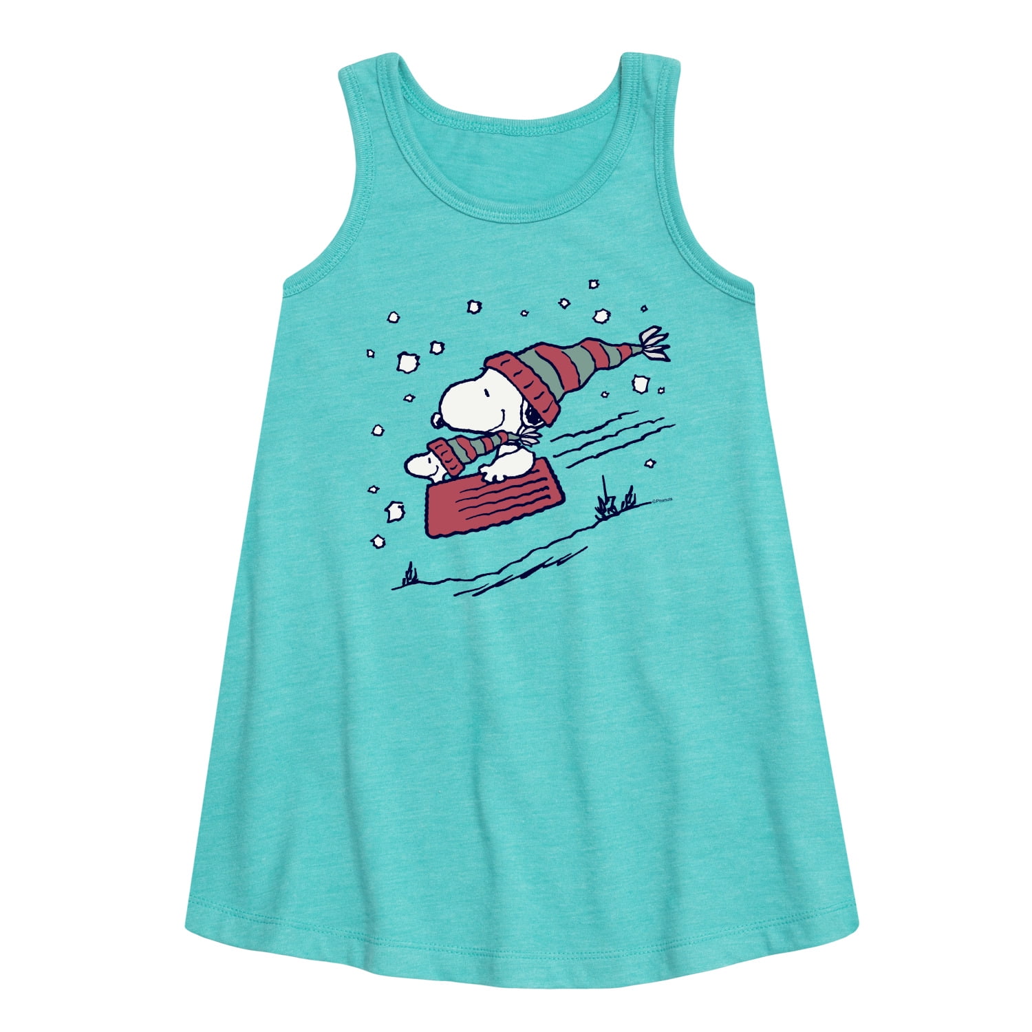 Peanuts - Snoopy Sledding - Toddler & Youth Girls A-line Dress ...