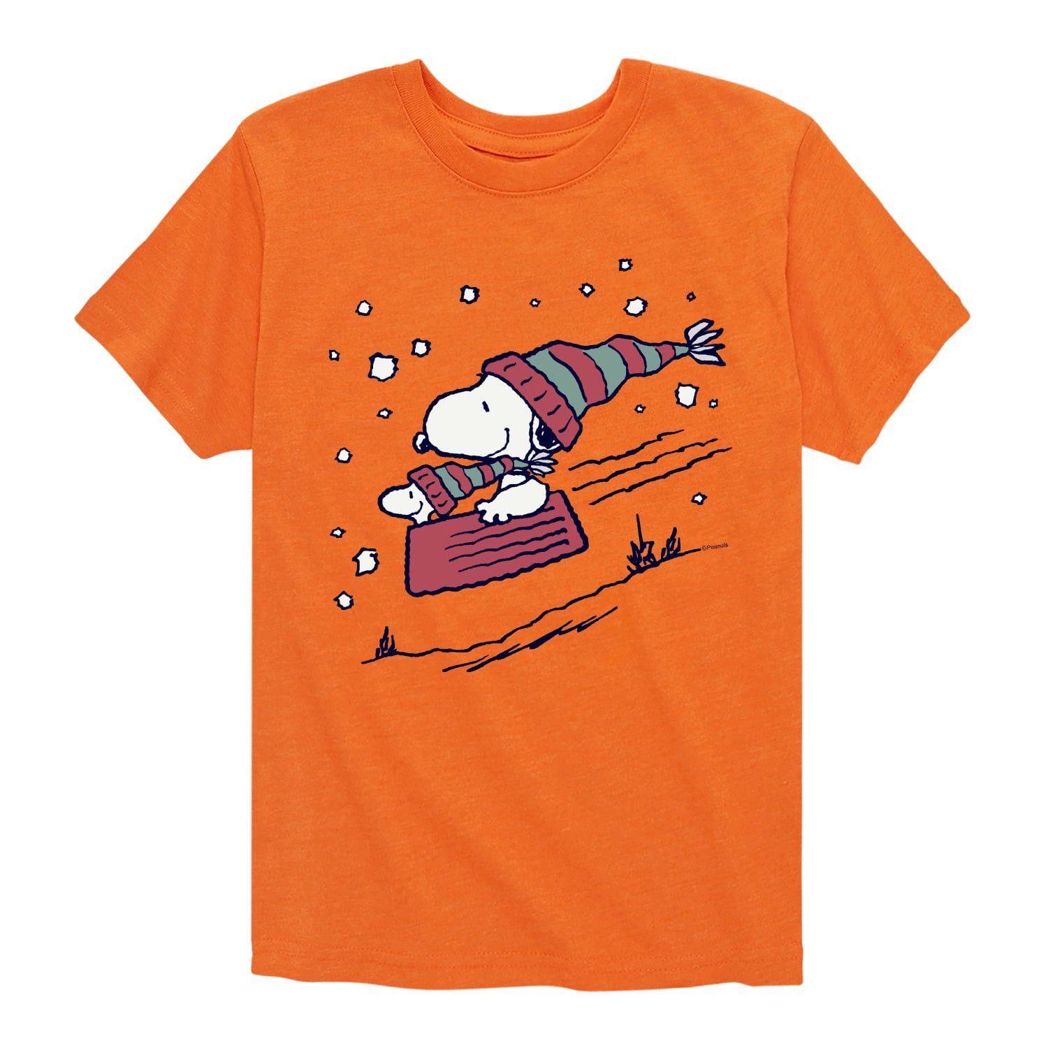 Peanuts - Snoopy Sledding - Toddler & Youth Short Sleeve Graphic T ...