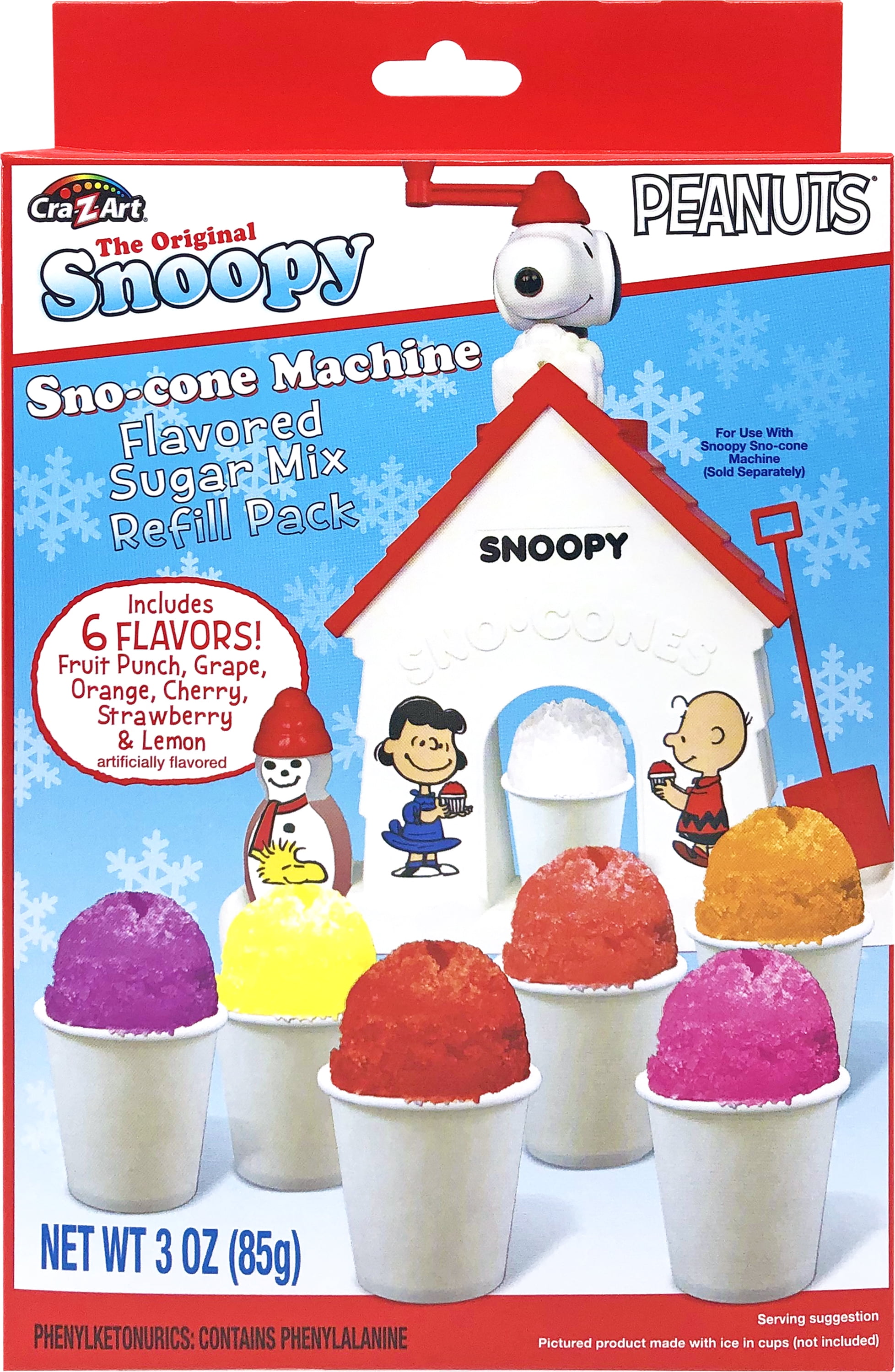 Peanuts Snoopy Sno-Cone Machine Refill Pack, 6 Flavors - Walmart.com