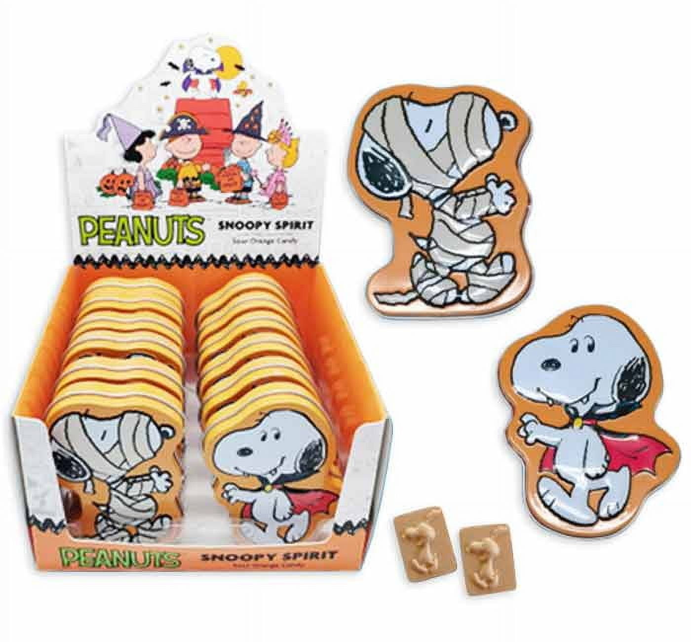 Peanuts Snoopy Spirit Tins, 1 Ounce Sour Orange Candy - 12 Count ...