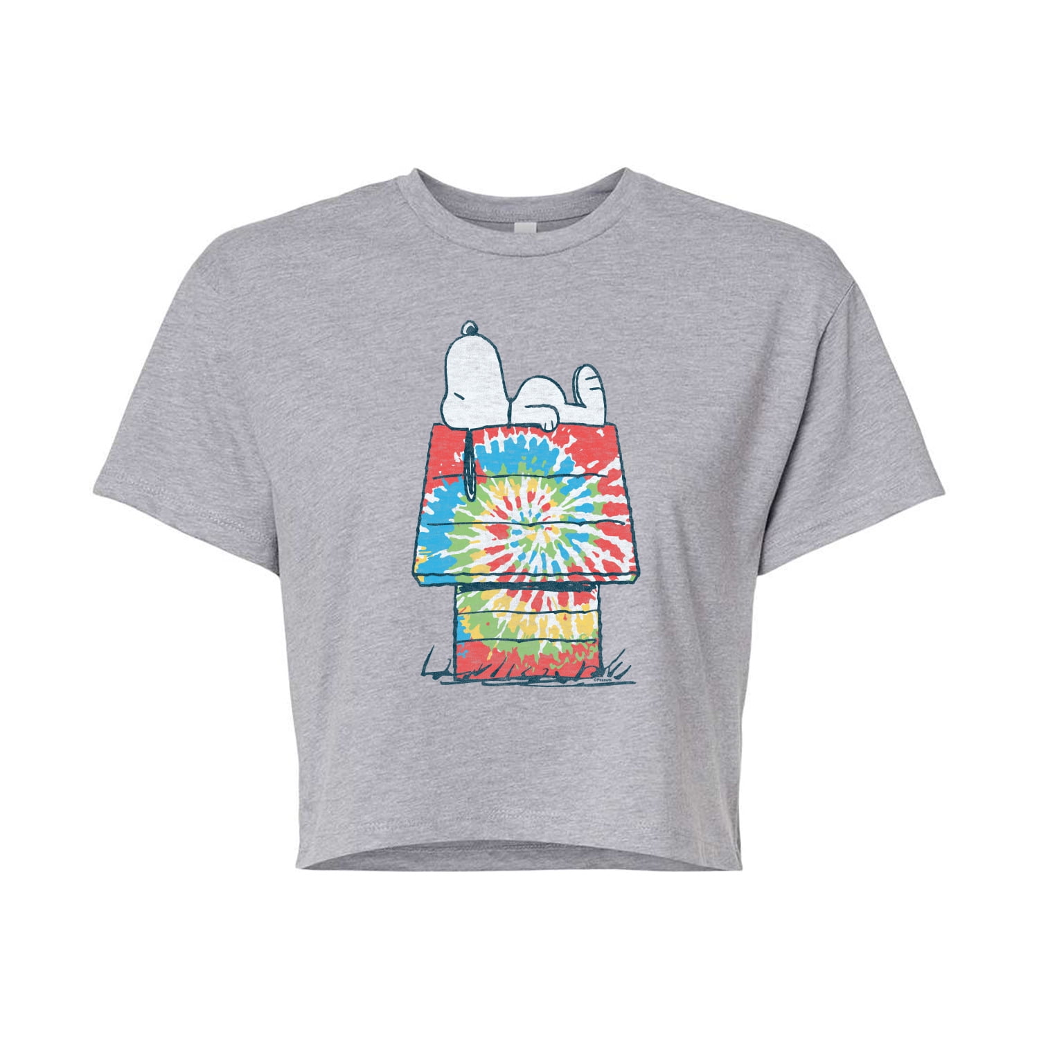 Peanuts - Snoopy Tie Dye House - Cropped Tee - Walmart.com