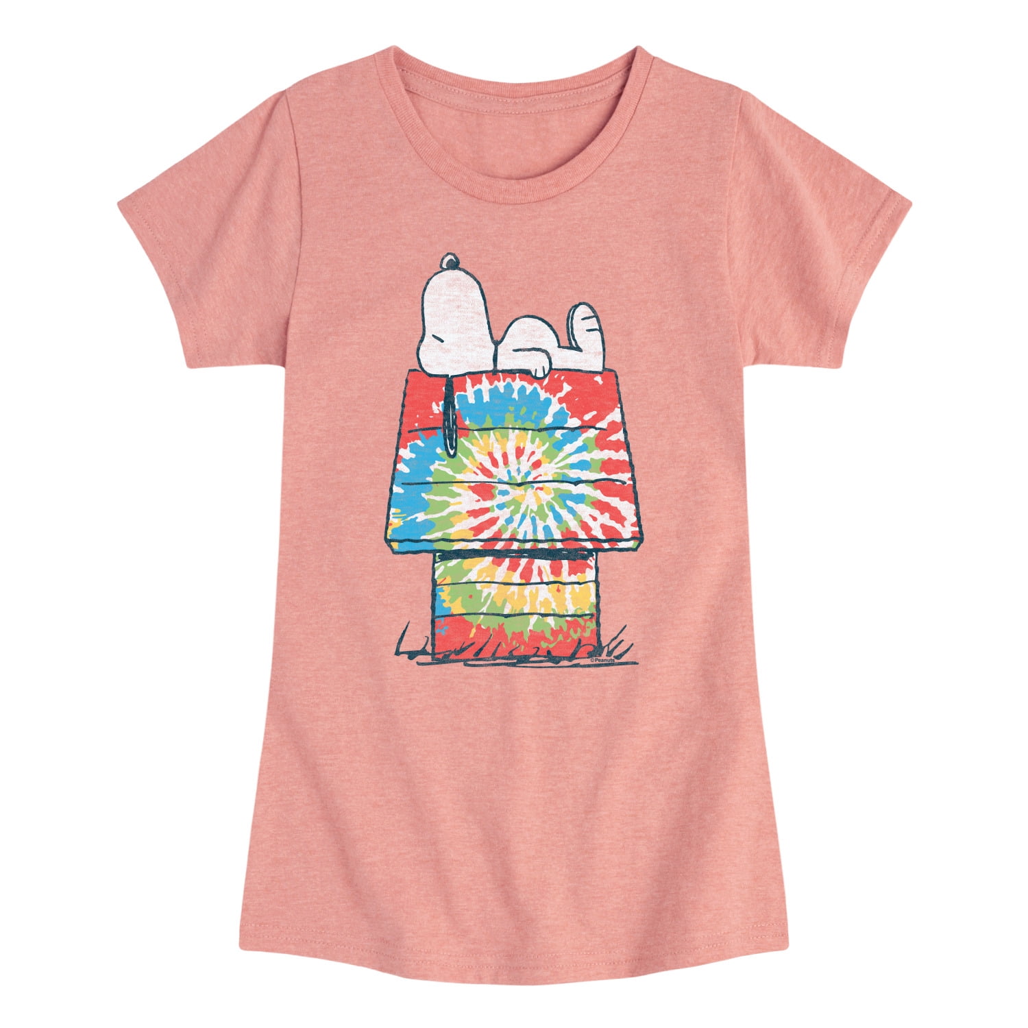 Peanuts - Snoopy Tie Dye House - Toddler & Youth Girls Short Sleeve ...
