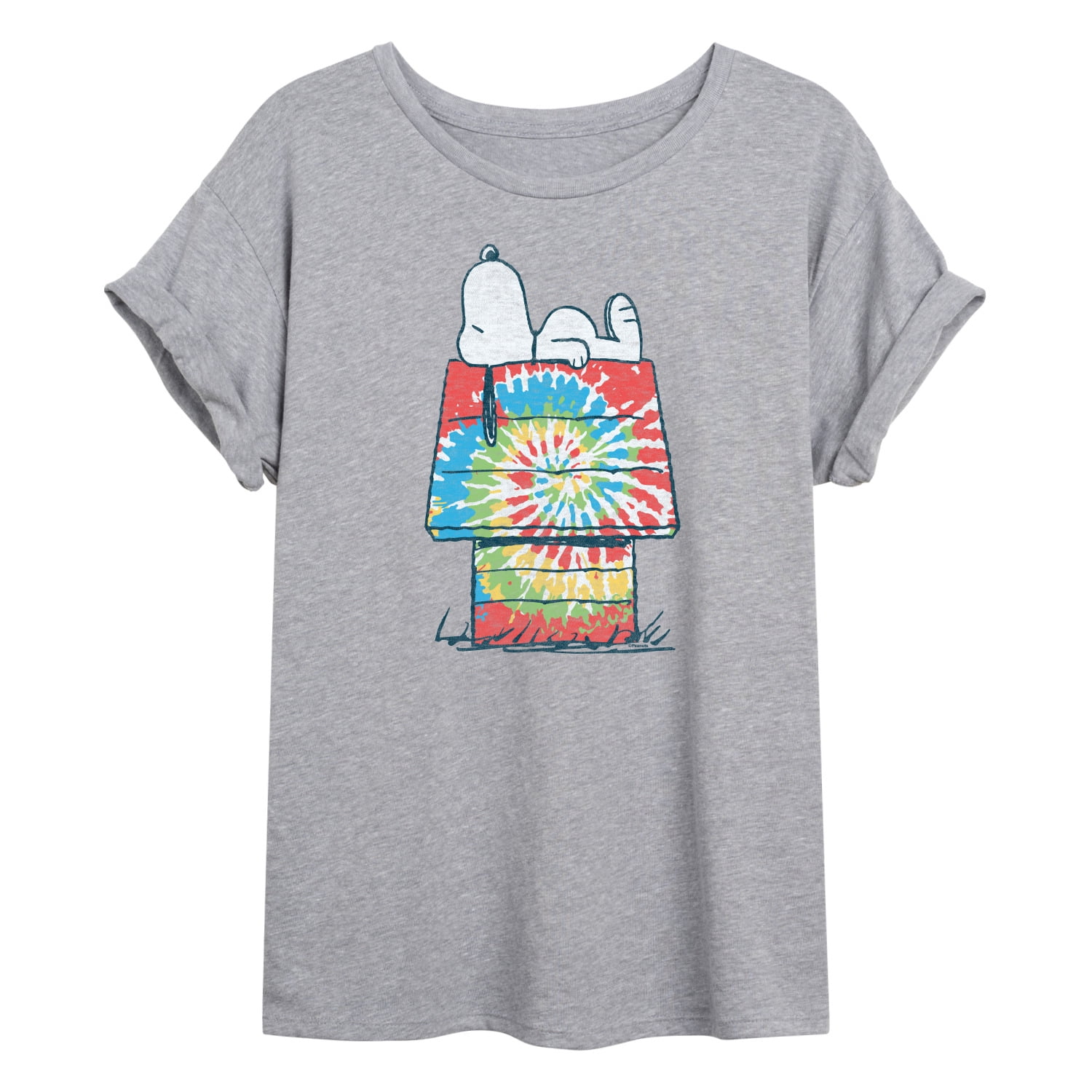 Peanuts - Snoopy Tie Dye House - Women's Oversized T-Shirt - Walmart.com