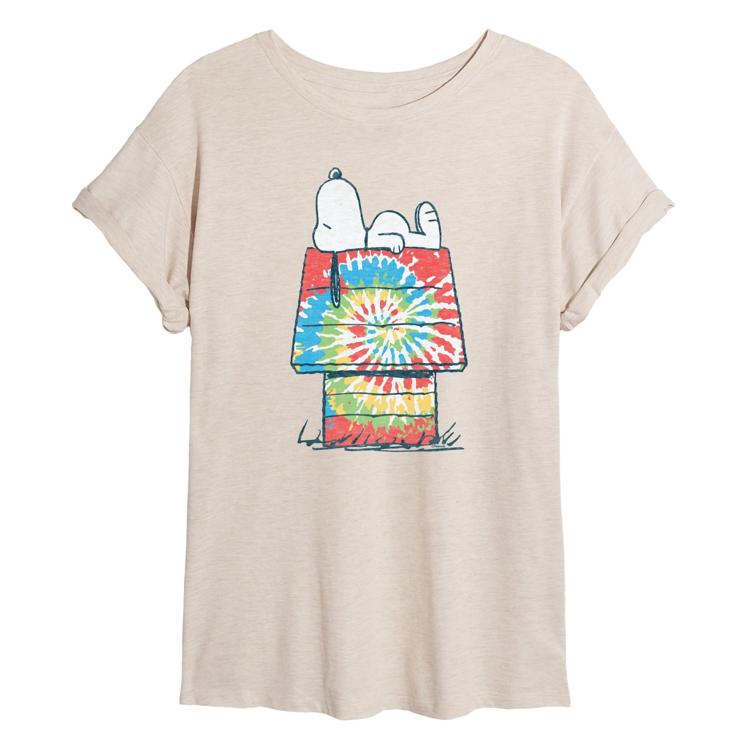 Peanuts - Snoopy Tie Dye House - Women's Oversized T-Shirt - Walmart.com