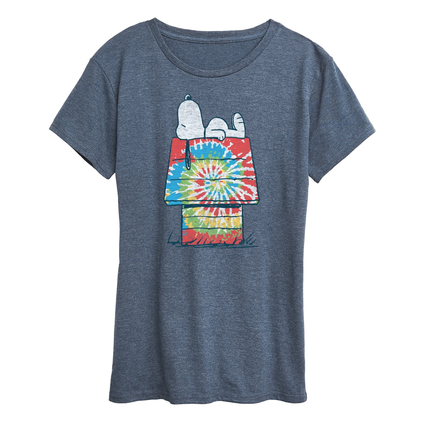 Peanuts - Snoopy Tie Dye House - Women's Short Sleeve Graphic T-Shirt ...