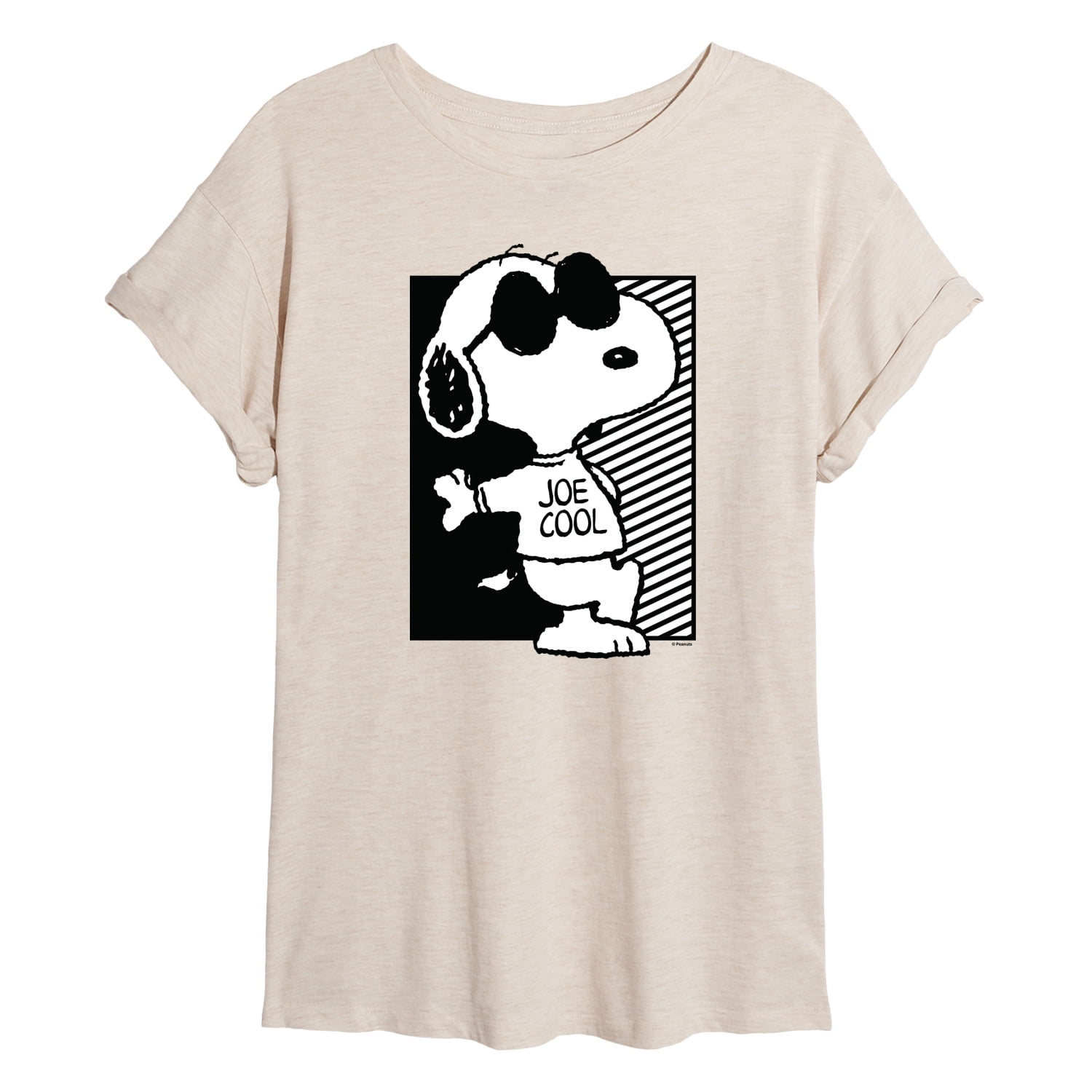 Peanuts - Snoopy Too Cool - Juniors Oversized Graphic T-Shirt - Walmart.com