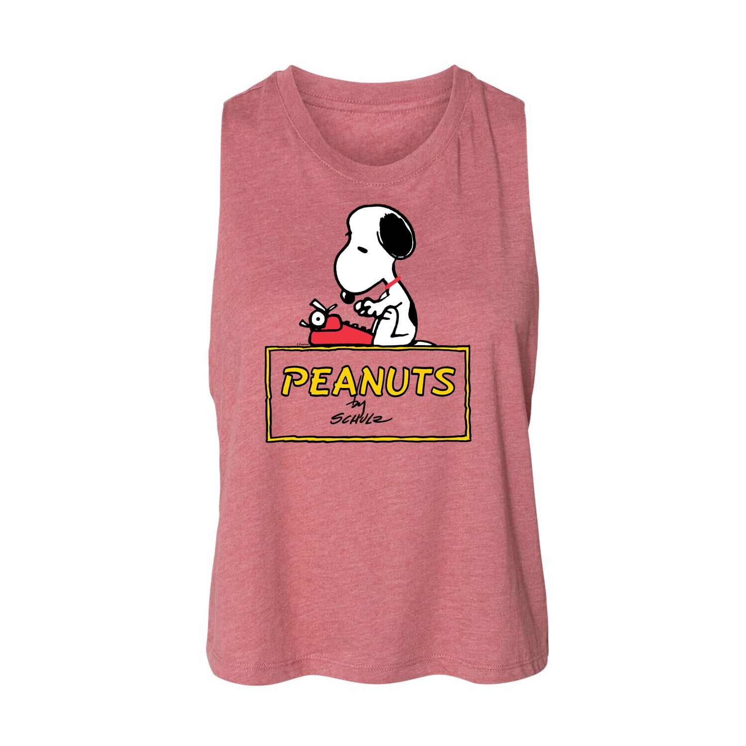 Peanuts - Snoopy Typing - Cropped Racerback Tank - Walmart.com