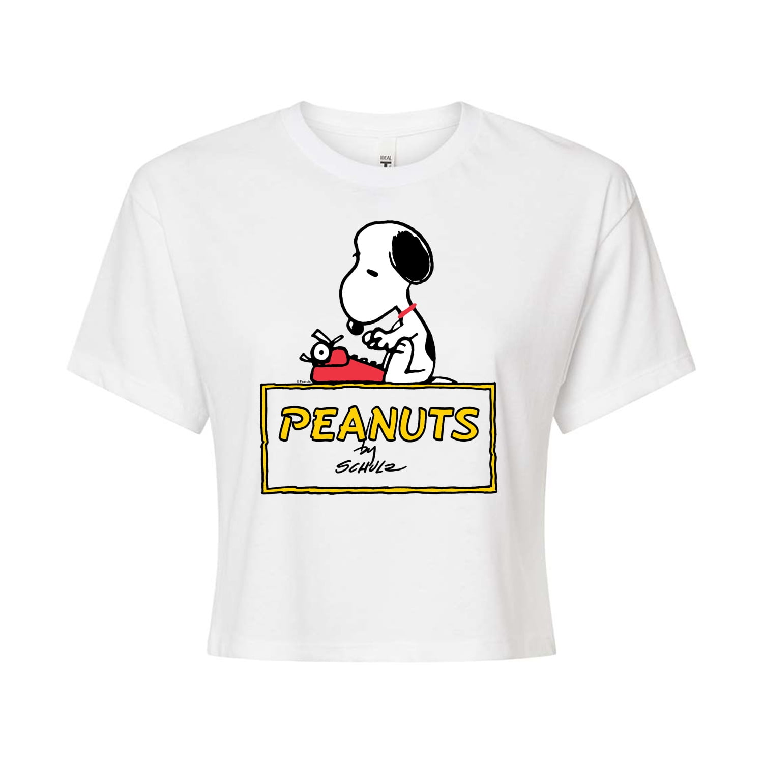 Peanuts - Snoopy Typing - Cropped Tee - Walmart.com
