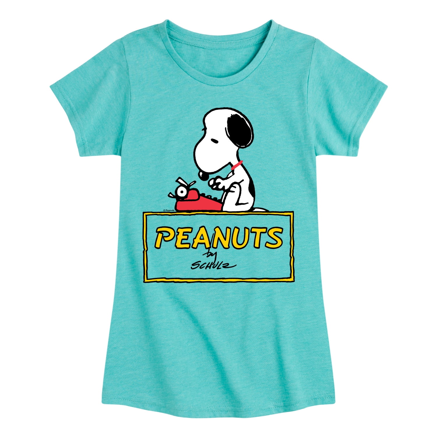 Peanuts - Snoopy Typing - Toddler & Youth Girls Short Sleeve Graphic T ...