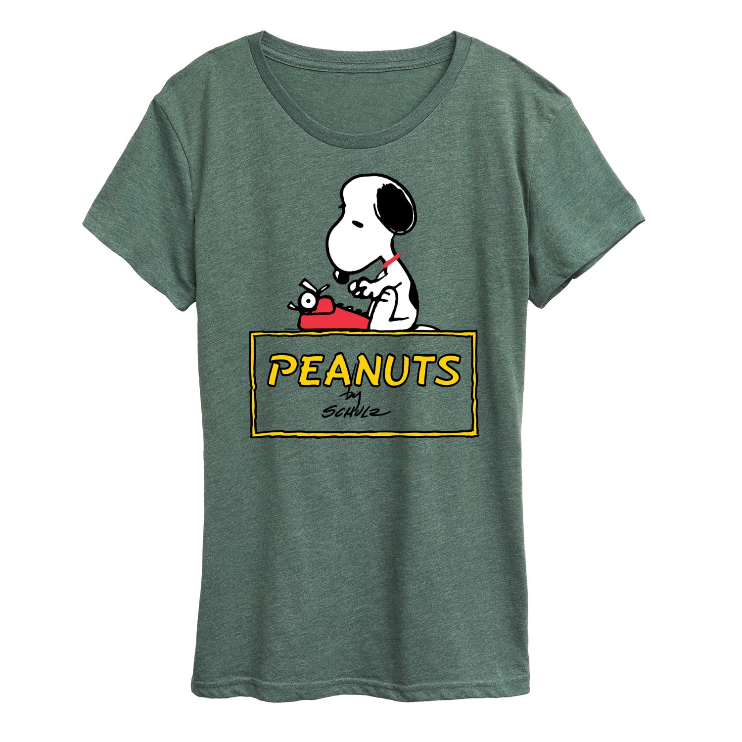 Peanuts - Snoopy Typing - Women's Short Sleeve Graphic T-Shirt - Walmart.com