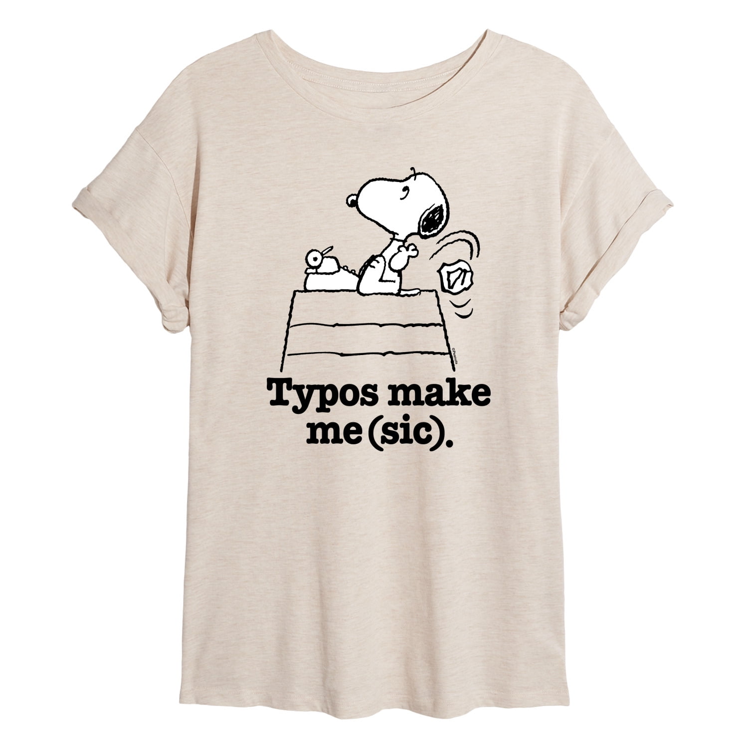Peanuts - Snoopy Typos Make Me Sic - Women's Oversized T-Shirt ...
