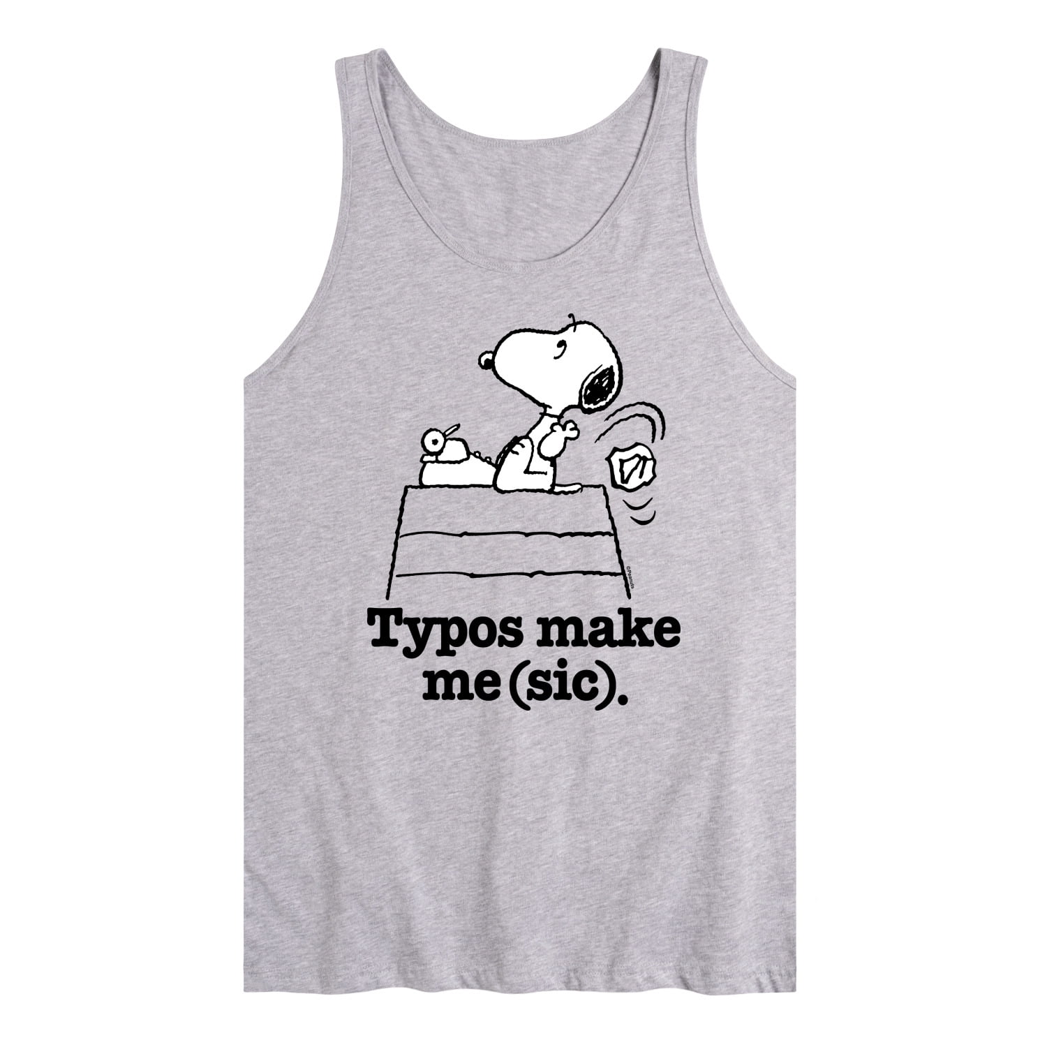Peanuts - Snoopy Typos Make Me Sic - Men's Jersey Tank Top - Walmart.com