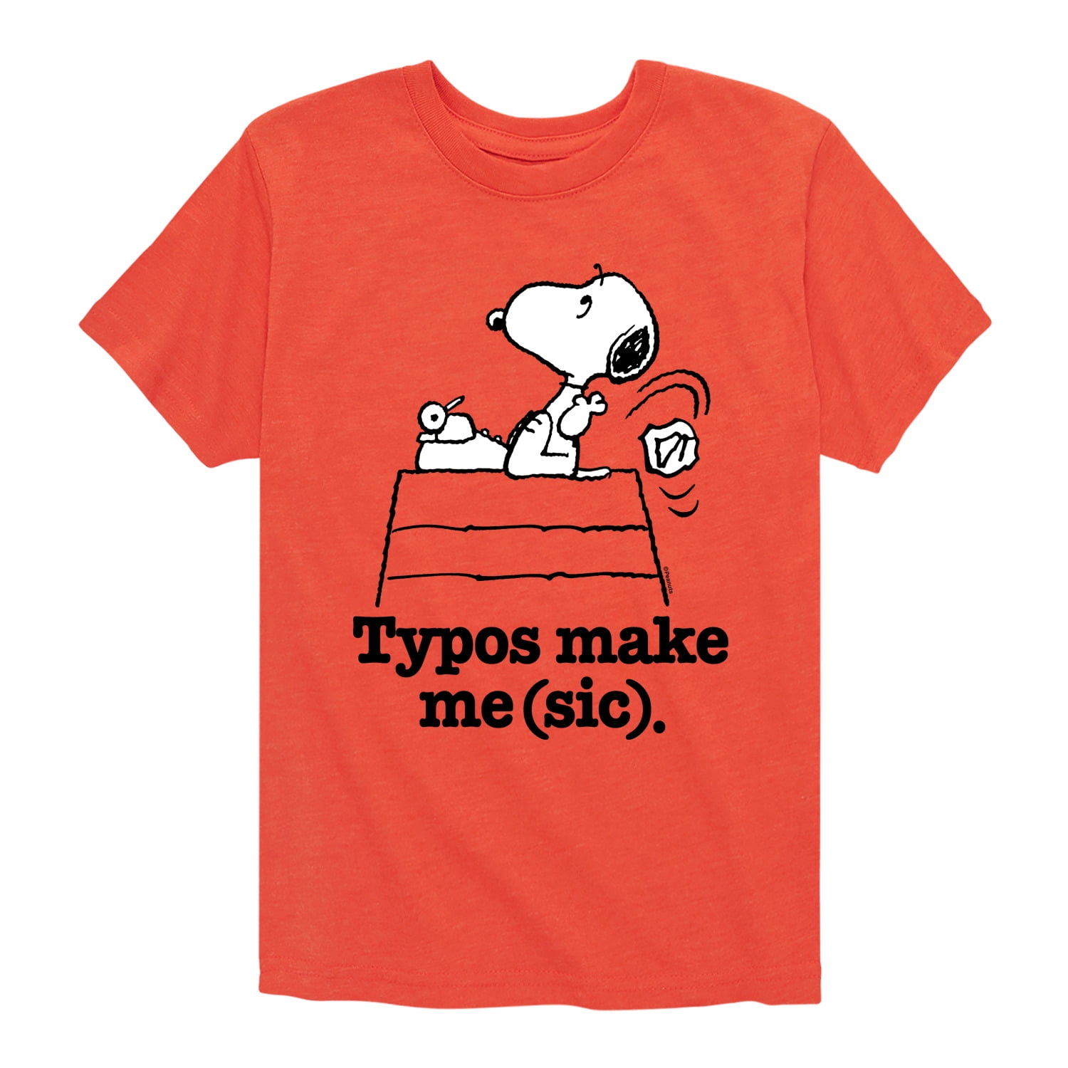 Peanuts - Snoopy Typos Make Me Sic - Toddler & Youth Short Sleeve ...