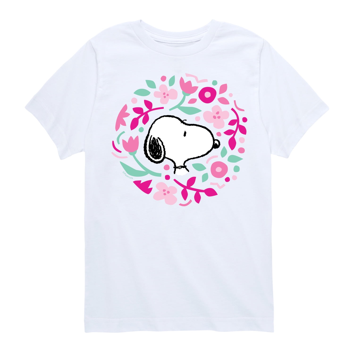 Peanuts - Snoopy Valentine Floral Circle - Toddler And Youth Short ...