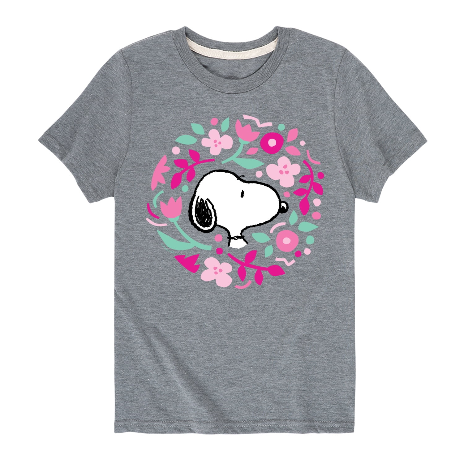 Peanuts - Snoopy Valentine Floral Circle - Toddler And Youth Short ...