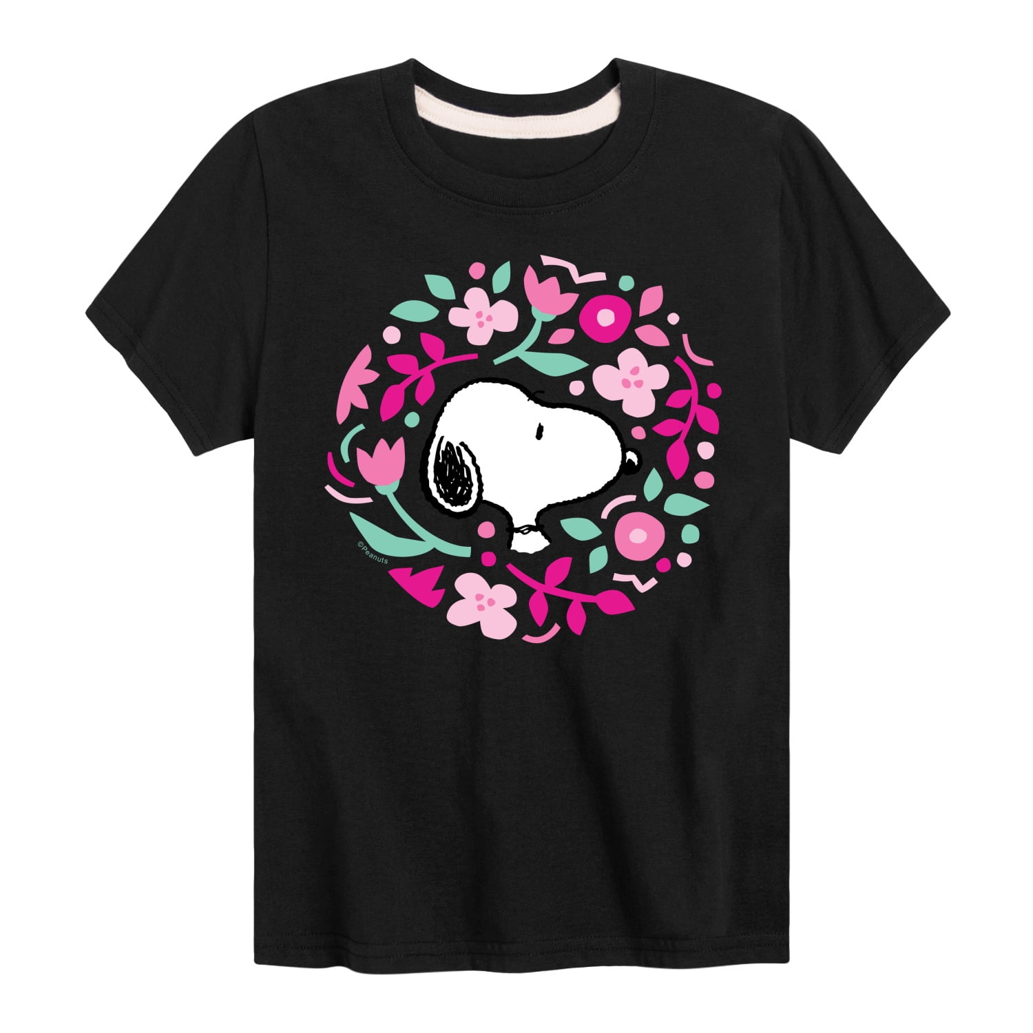 Peanuts - Snoopy Valentine Floral Circle - Toddler And Youth Short ...