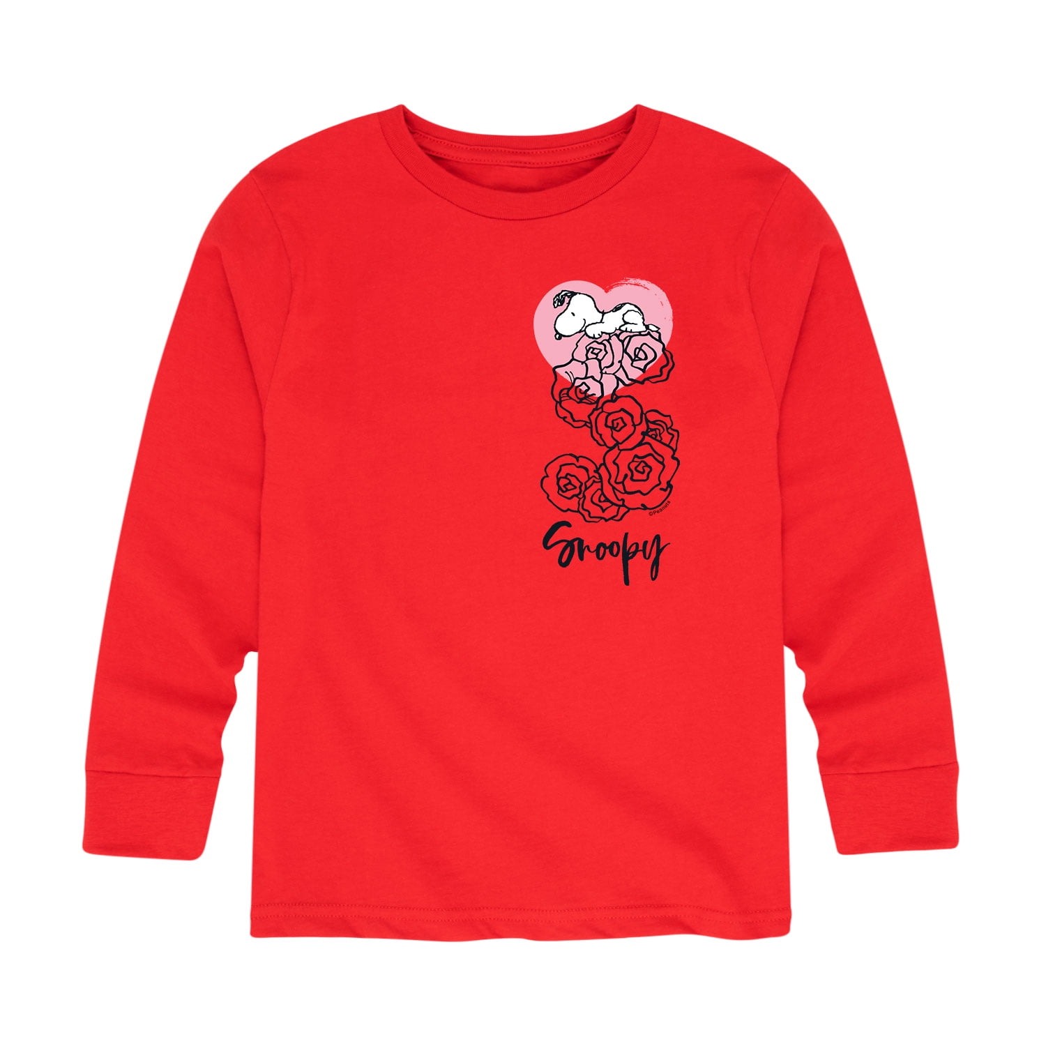 Peanuts - Snoopy Valentine's Roses - Toddler And Youth Long Sleeve ...