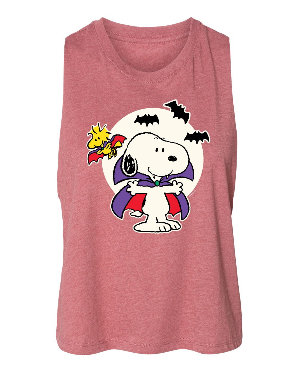 Peanuts - Snoopy Vampire Glow In The Dark - Juniors Cropped Racerback ...
